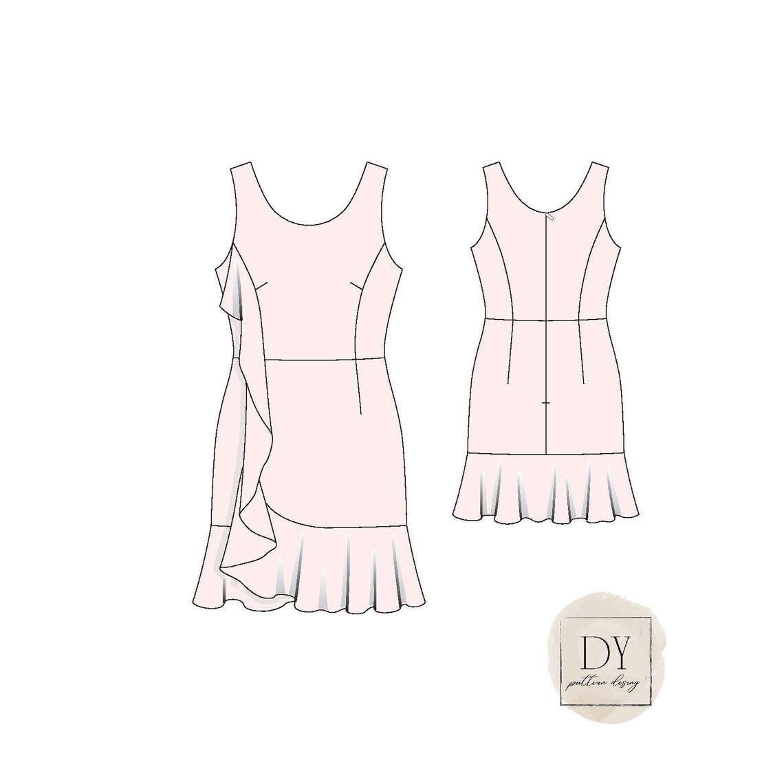 Dress Sewing Pattern for Woman Sleeveless Midi Pencil Dress Pattern Pdf ...
