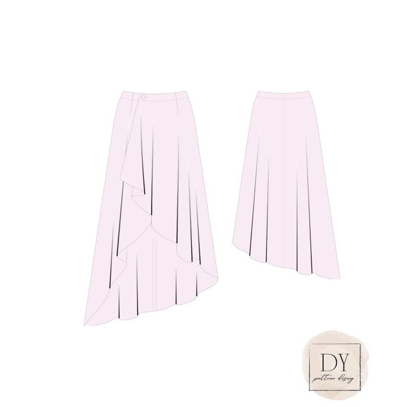 Wrap Skirt Sewing Pattern PDF – Easy DIY A-line Skirt | Printable on A4 ...