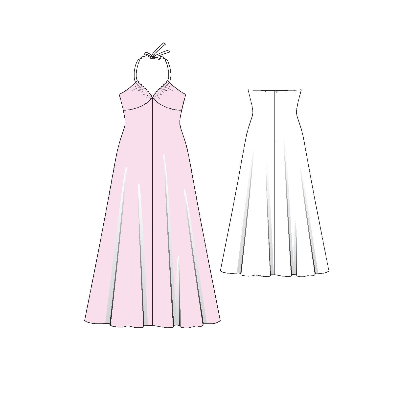 Dress Sewing Pattern for Woman Minimal Easy Pattern, Satin Sleeveless ...