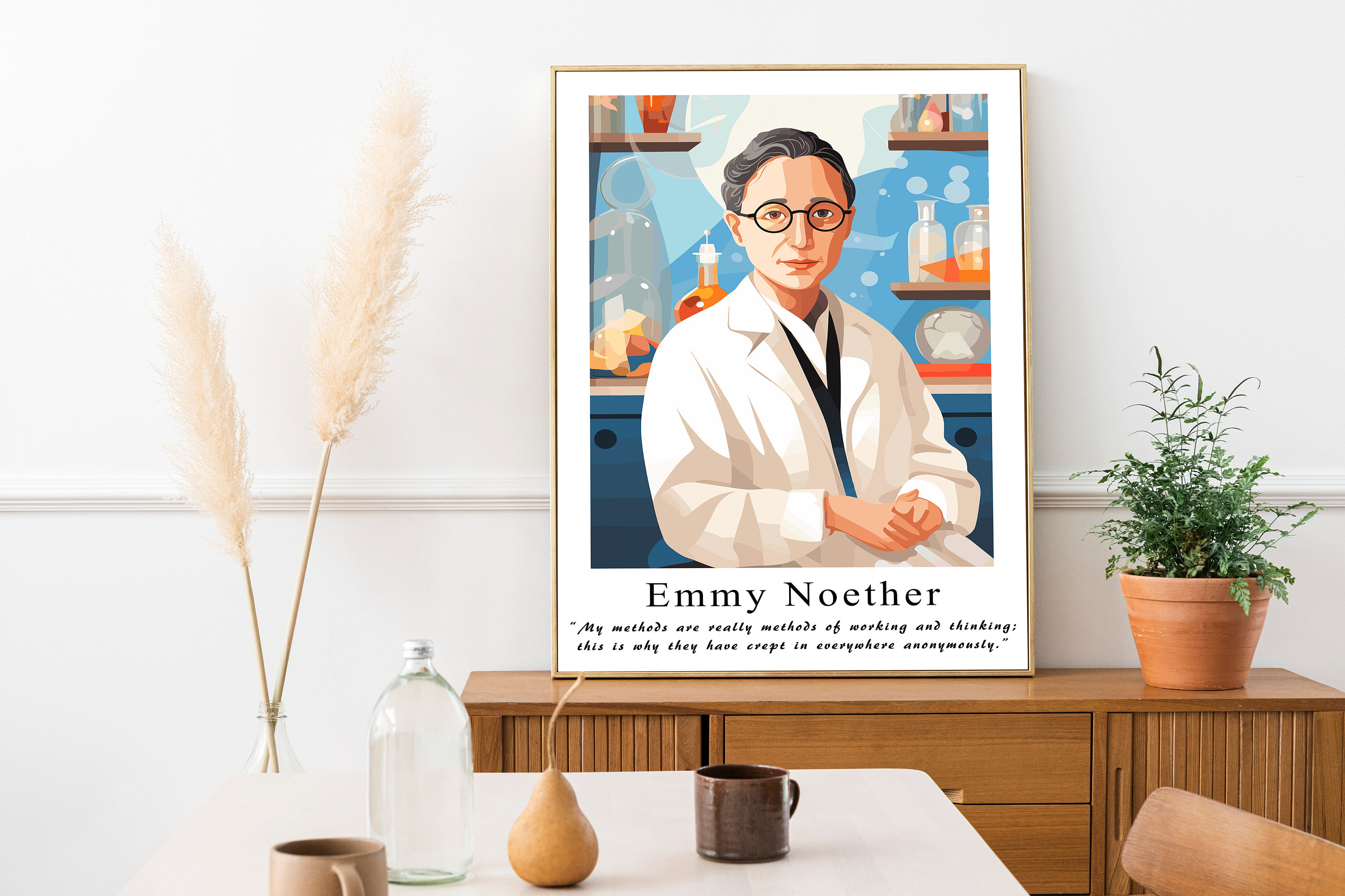 Emmy Noether Vector Portrait Poster Inspirational Math Art - Etsy