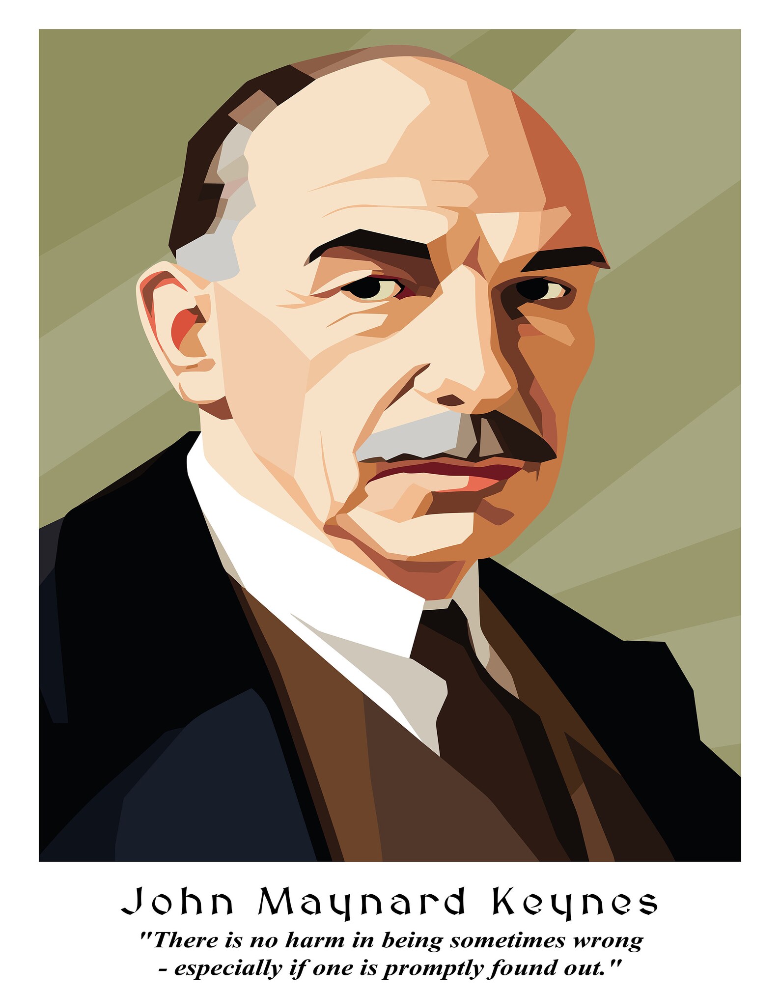 John Maynard Keynes Art Deco Print - Digital Download - Portrait of the ...