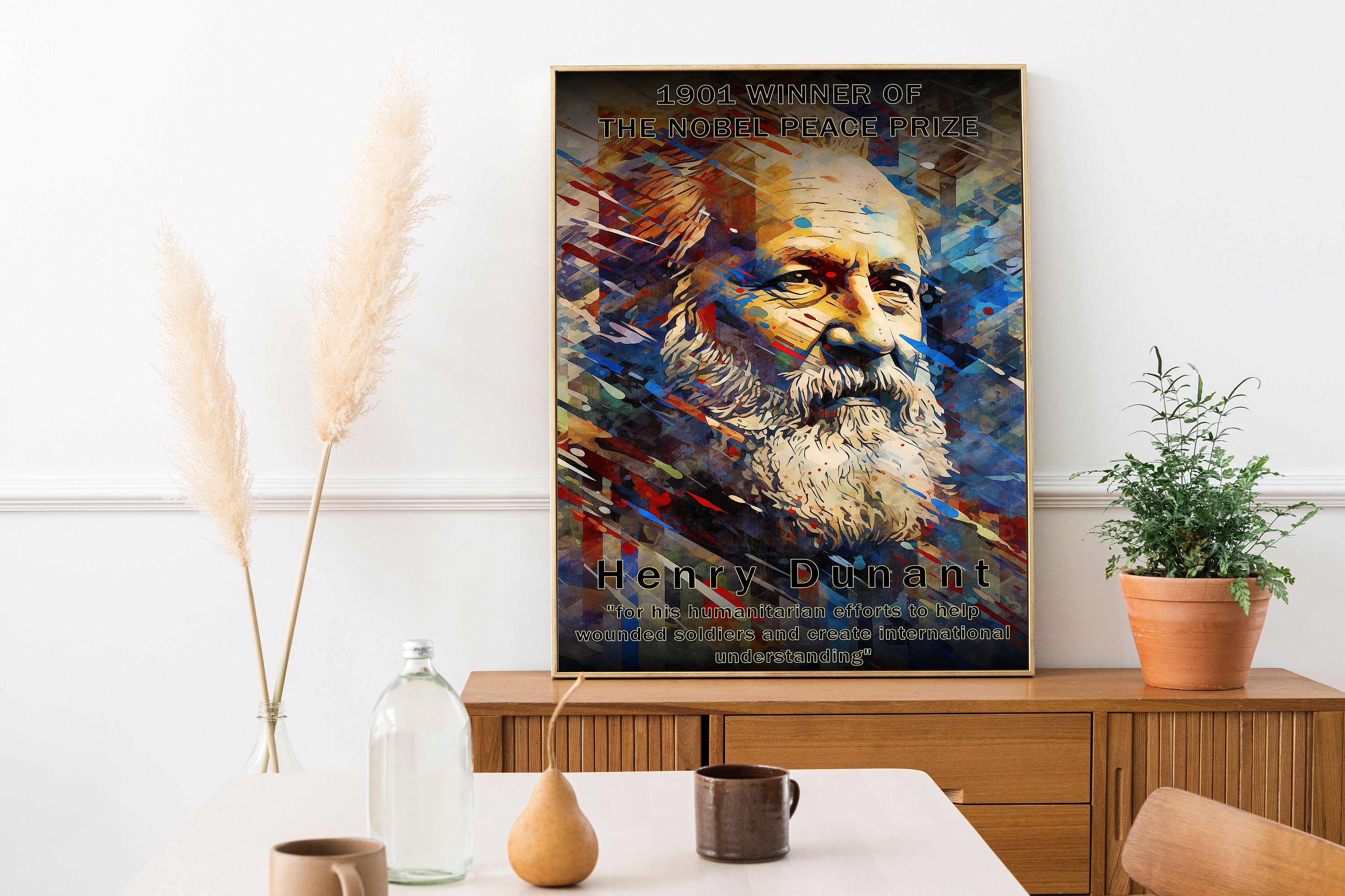 Henry Dunant: 1901 Nobel Peace Prize Digital Poster - Home Decor - Wall ...