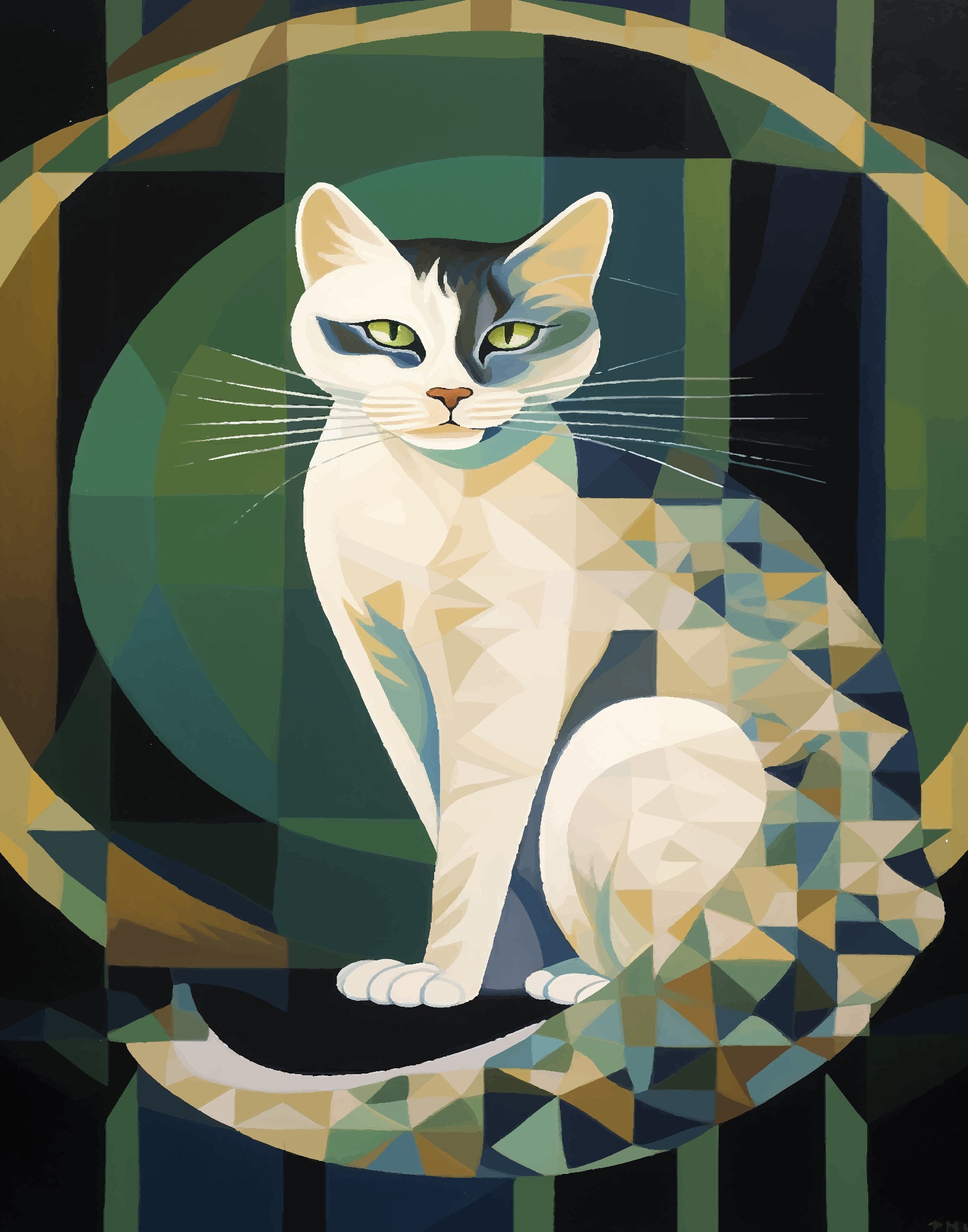 Art Deco Cats Set of 3, Animal Poster, Home Decor Office, Download ...