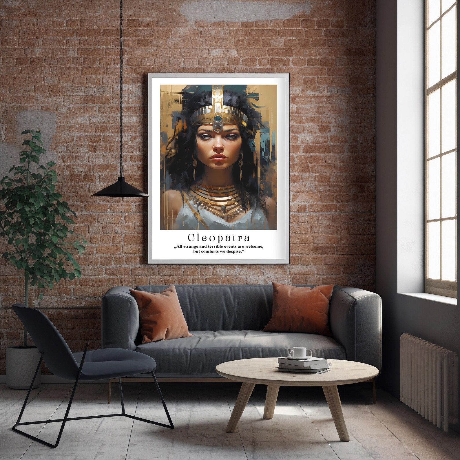 Egyptian Queen Cleopatra Digital Portrait Poster - Historical Art Print ...