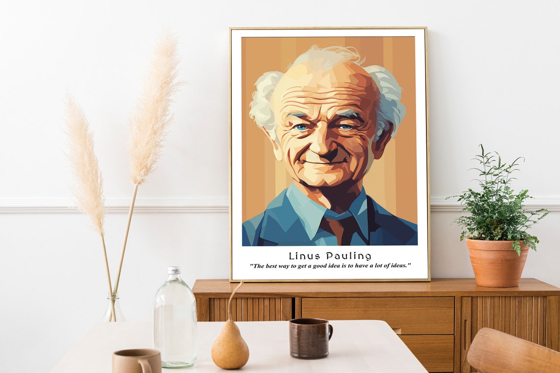Linus Pauling Digital Poster: Inspiring Science Artwork for Kids and ...