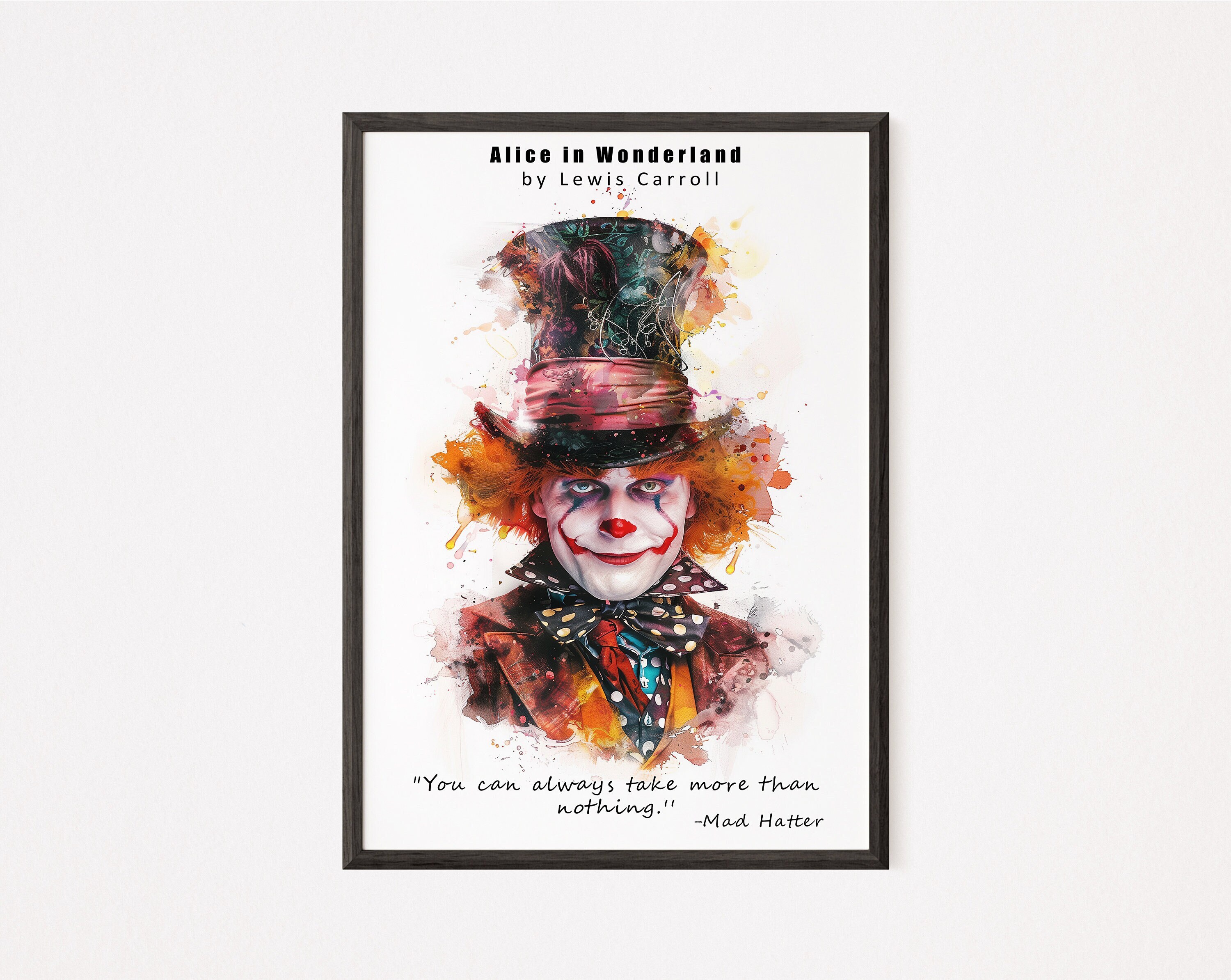 Mad Hatter Quote Wall Art | Motivational Print | Alice in Wonderland ...