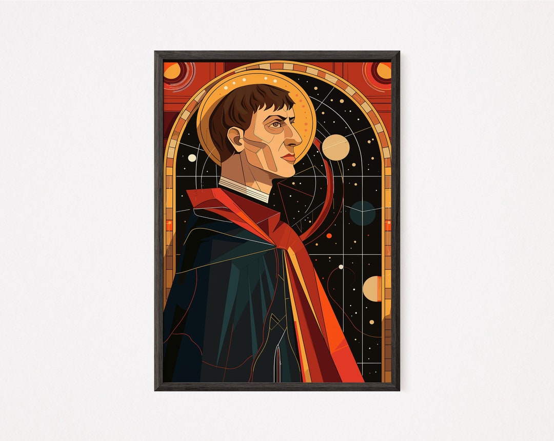 Art Deco Copernicus Portrait | Astronomy History Poster (digital ...