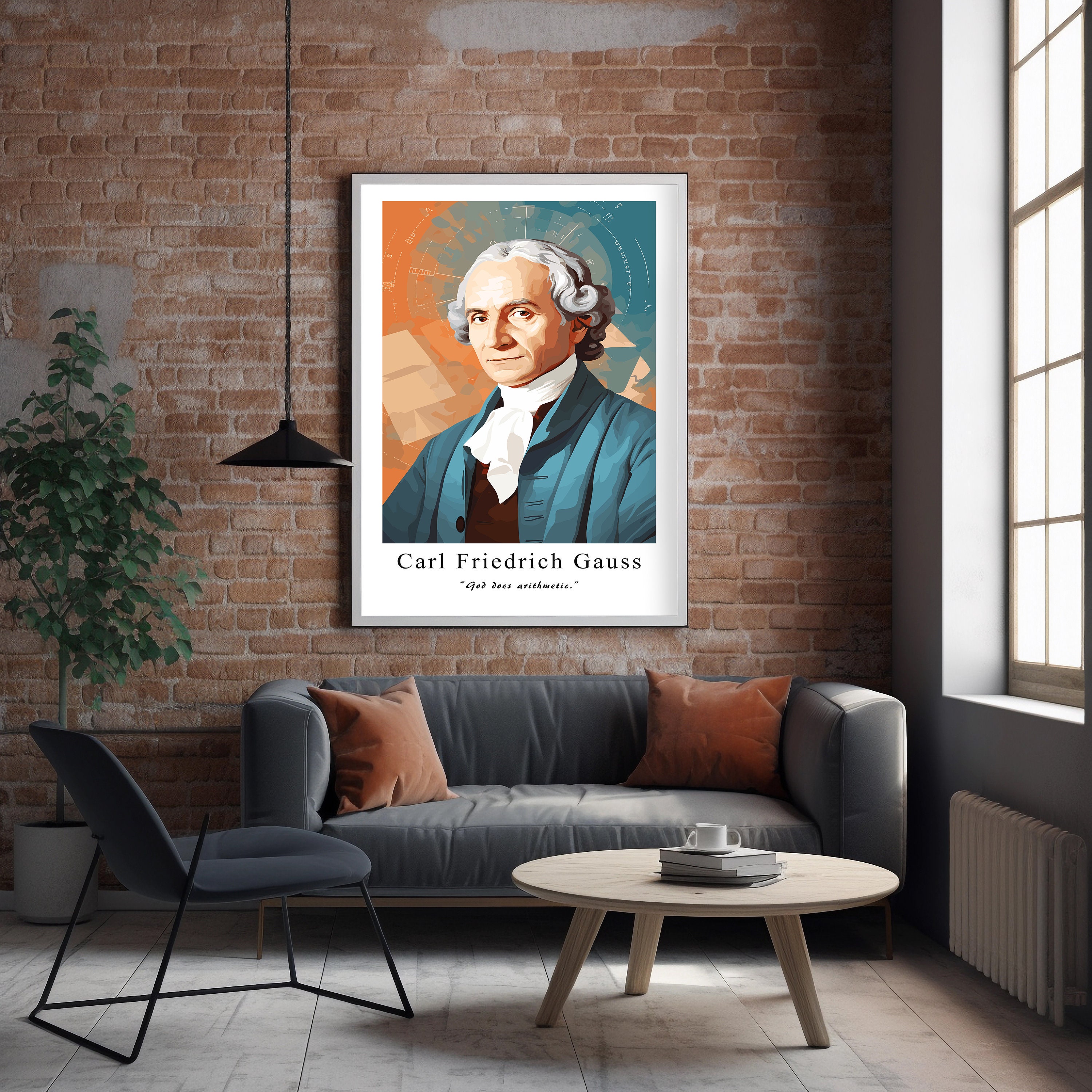 Carl Friedrich Gauss Portrait Poster - Math Genius Illustration ...