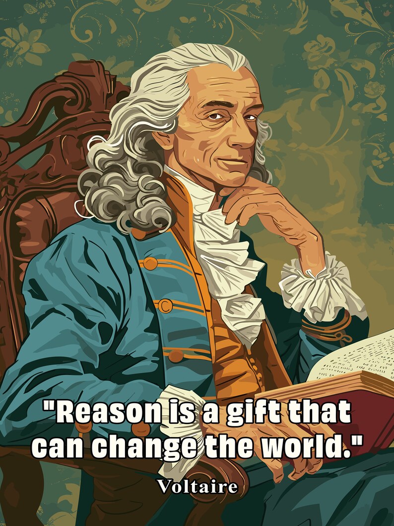 Voltaire Portrait Print – Historical Icon Poster (digital Download ...
