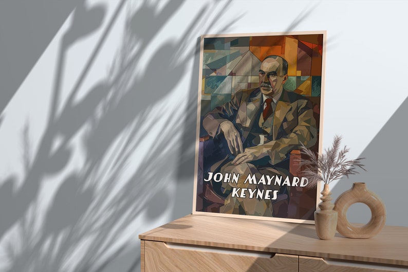John Maynard Keynes Art Deco Portrait | Iconic Economist | Wall Art ...