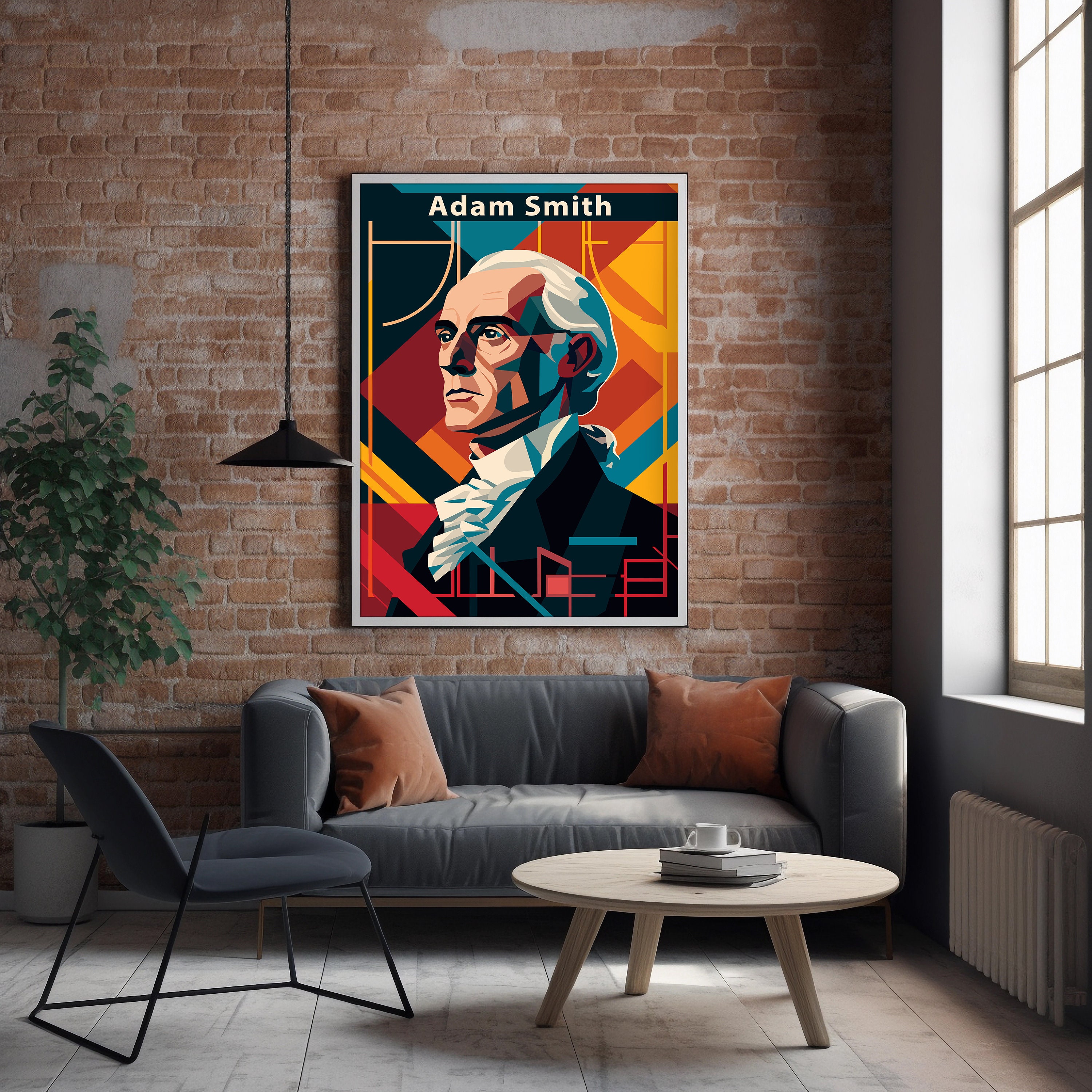 Adam Smith Art Deco Portrait Father of Modern Economy Icon Art Deco ...