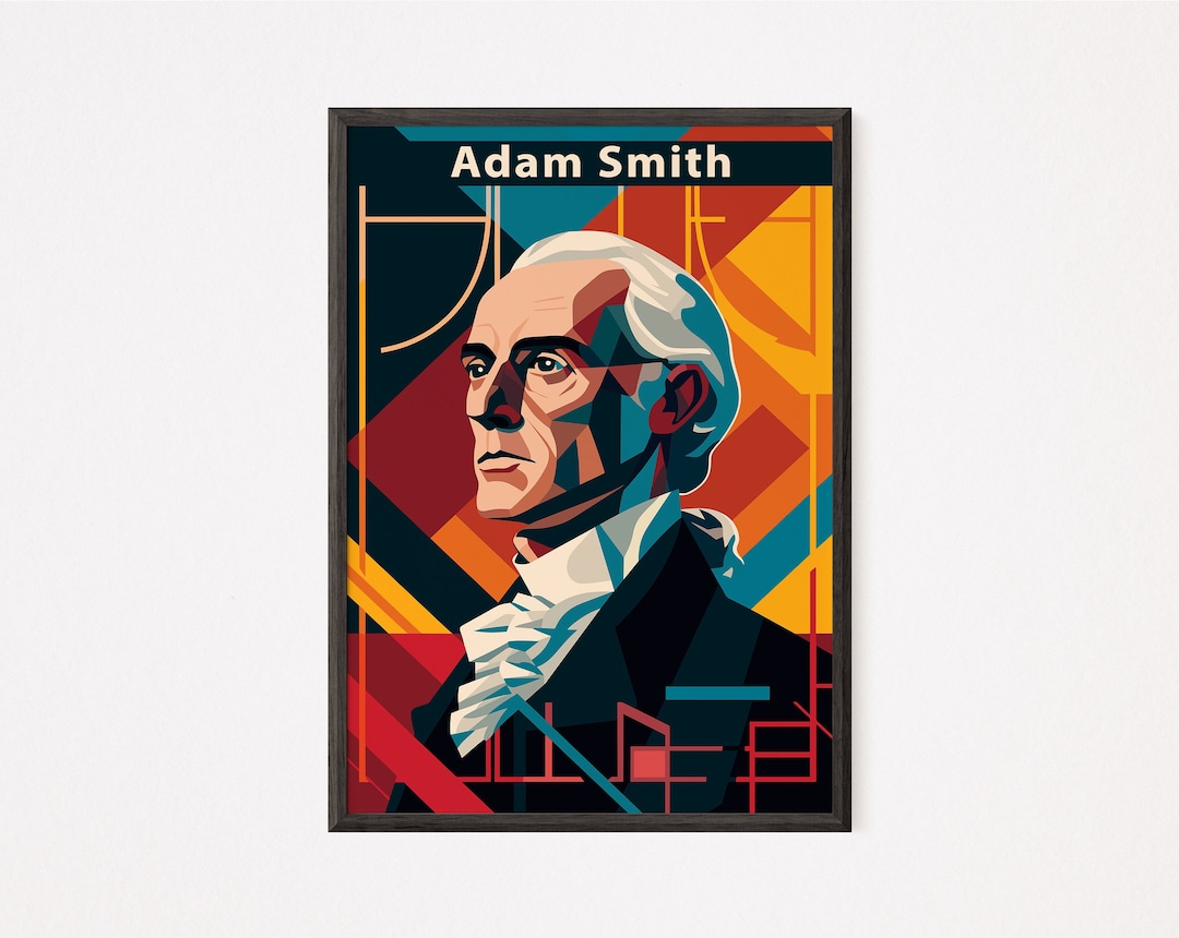 Adam Smith Art Deco Portrait | Father of Modern Economy - Icon | Art ...