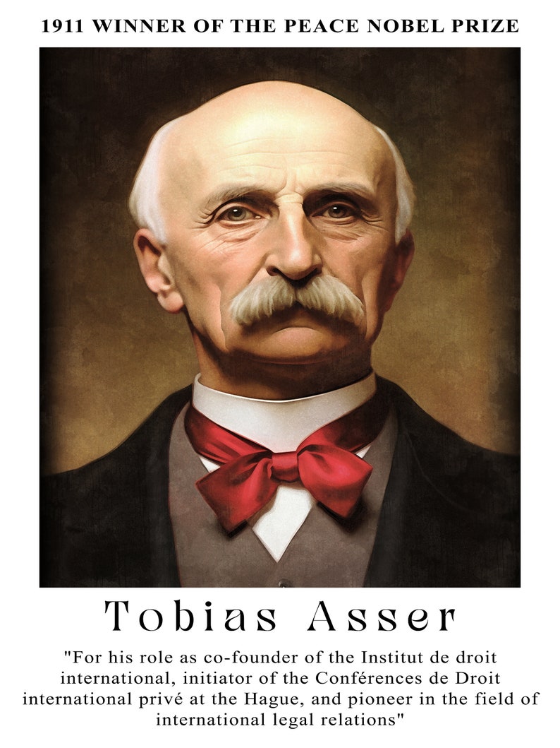 Tobias Asser: 1911 Nobel Peace Prize Digital Poster Home Decor Wall Art ...