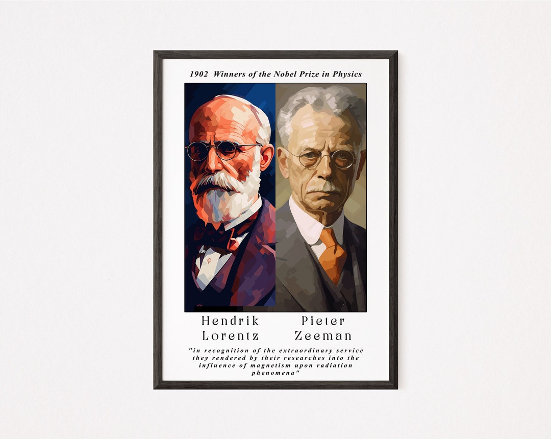 Lorentz & Zeeman: Nobel Physics - Zeeman Effect - Digital Poster for ...