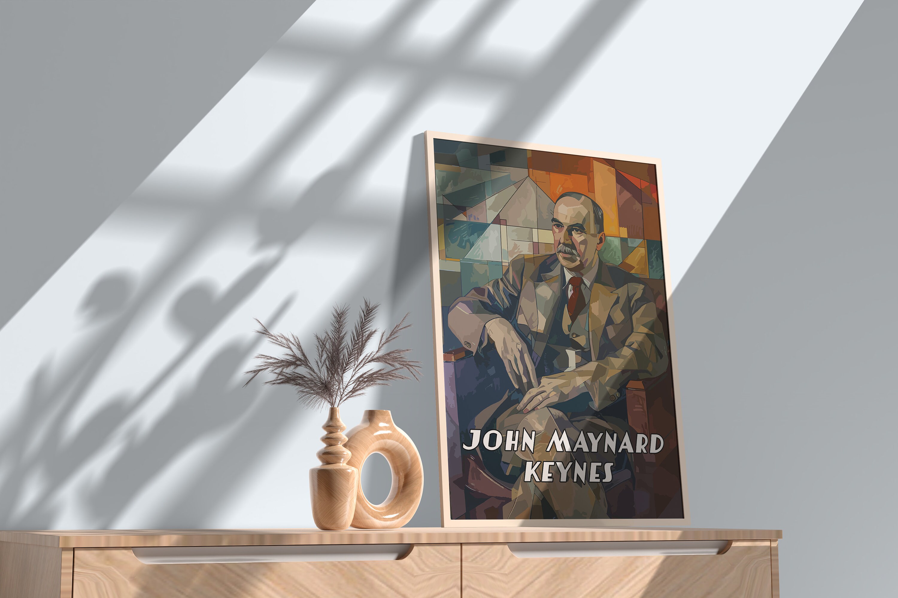 John Maynard Keynes Art Deco Portrait | Iconic Economist | Wall Art ...