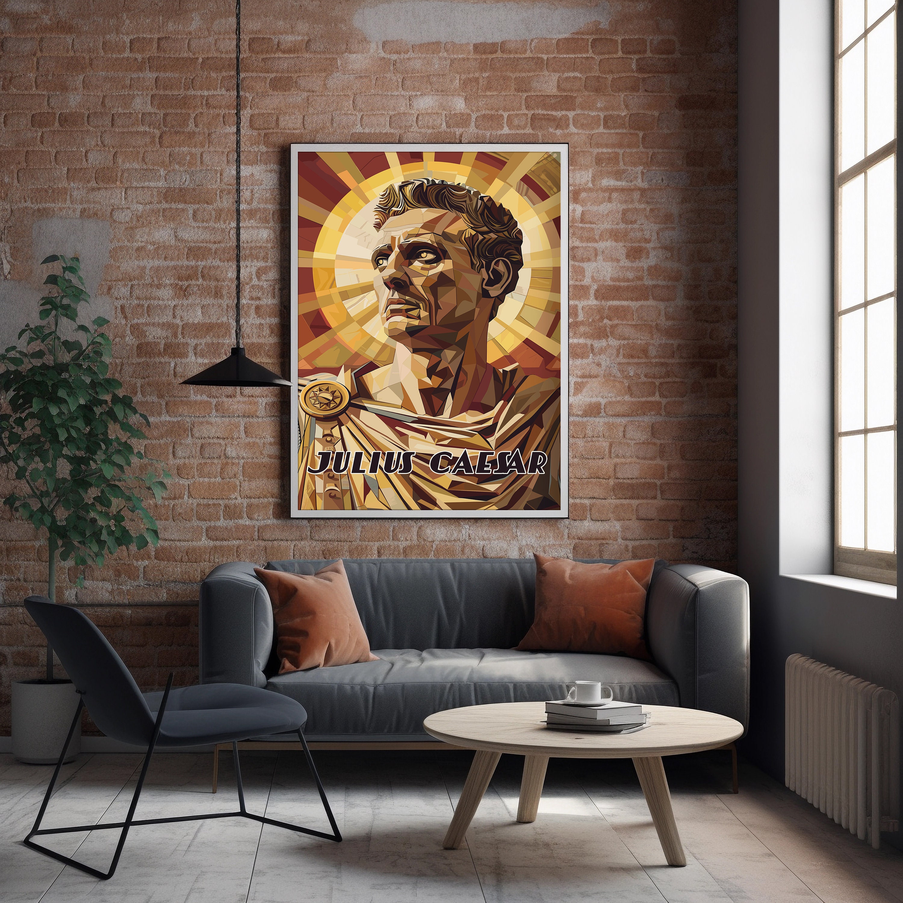 Julius Caesar Art Deco Portrait | Iconic Emperor | Wall Art | Home ...