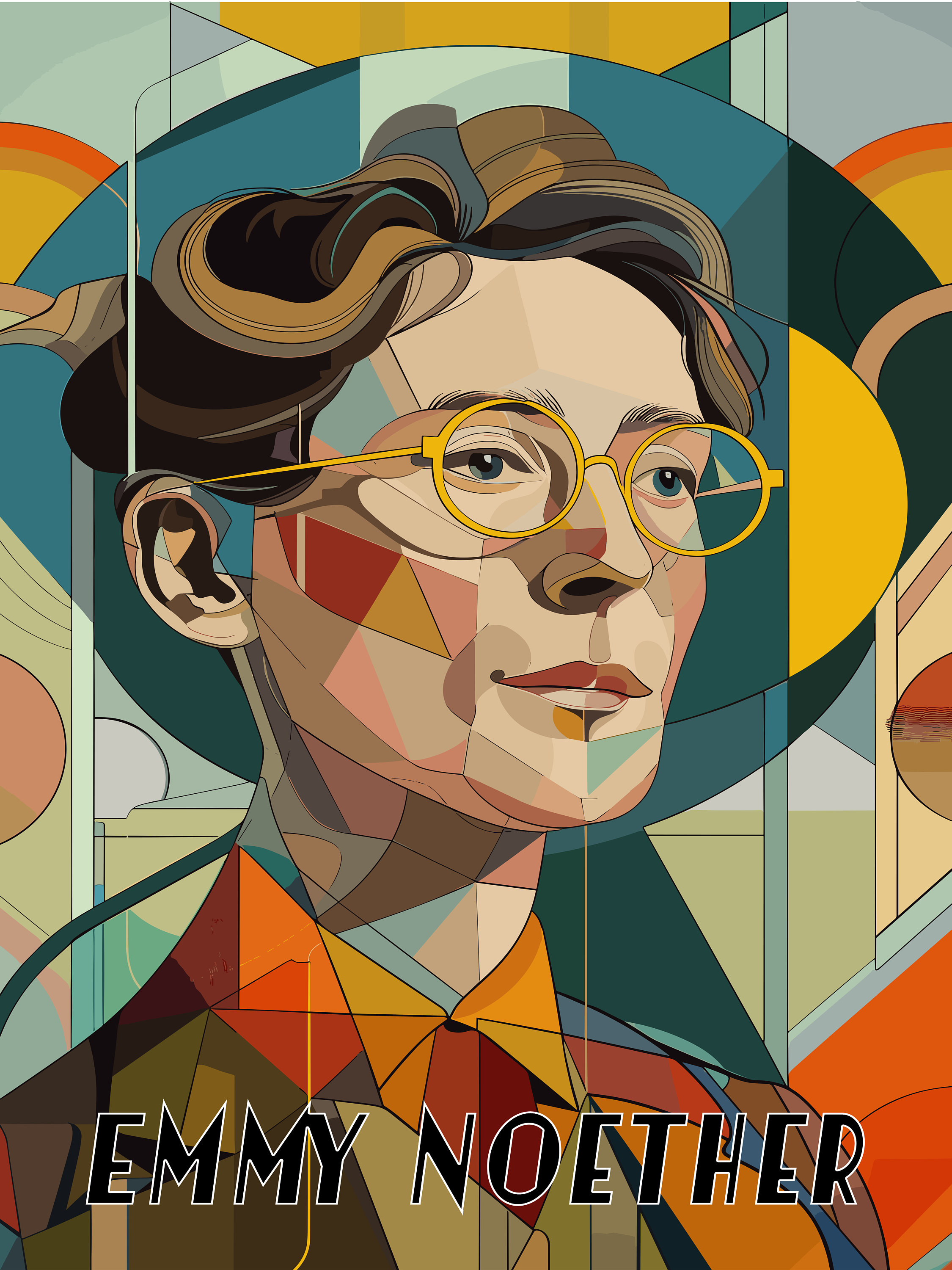 Emmy Noether Art Deco Portrait the Iconic Mathematician Wall Art Home ...