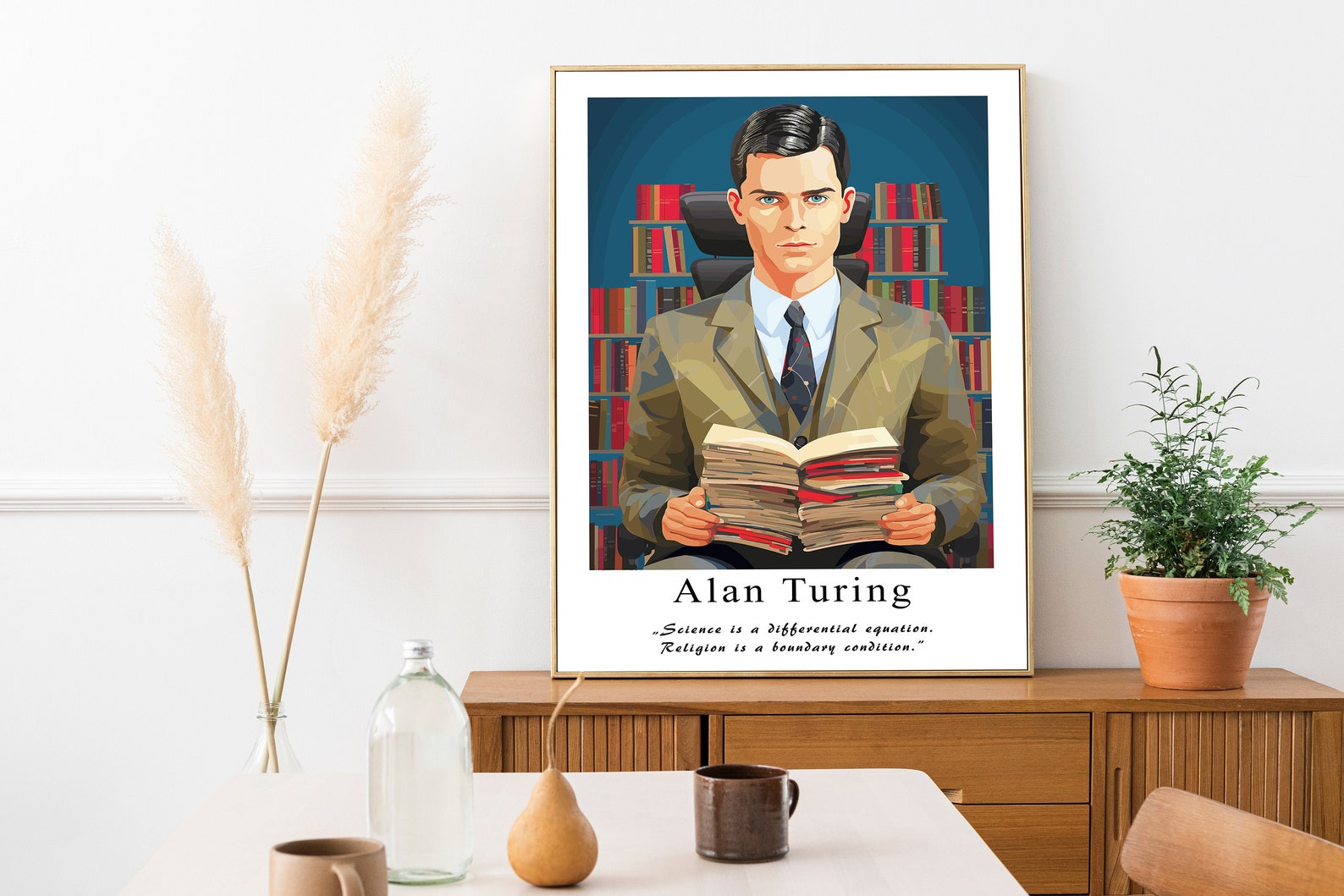 Alan Turing Digital Poster - Science Quote Illustration - Computer ...
