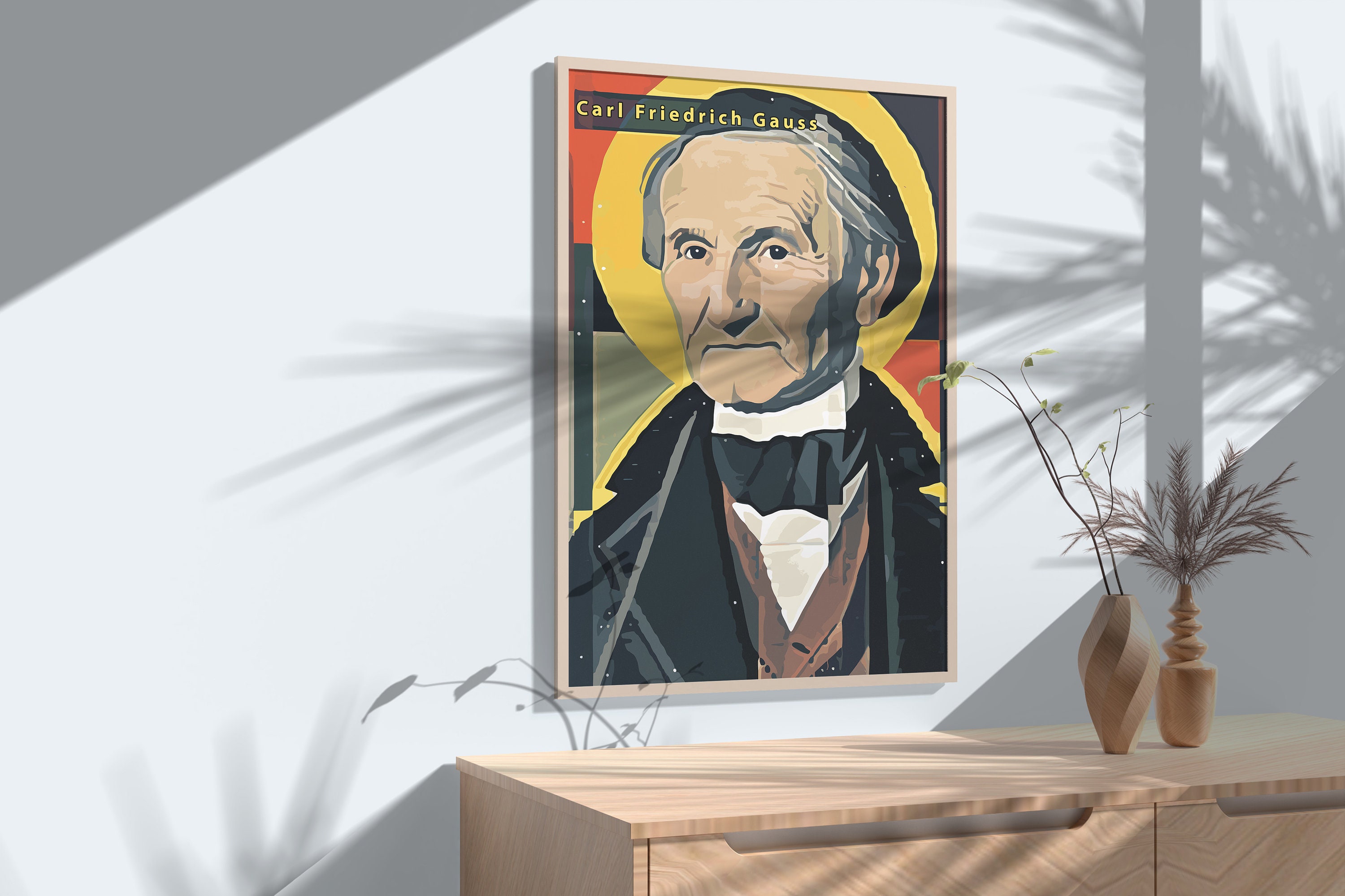 Carl Friedrich Gauss Art Deco Portrait | German Mathematician Icon ...