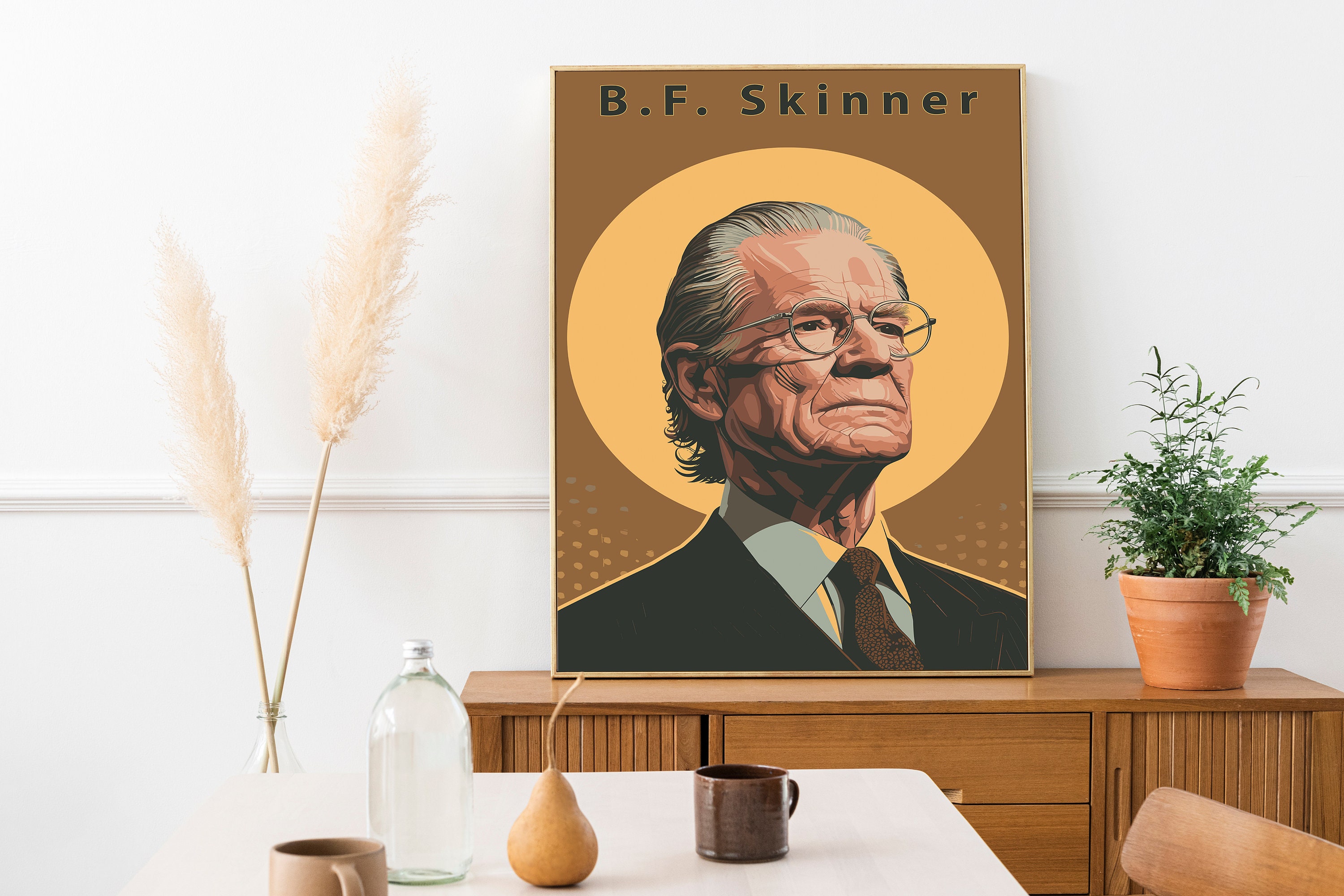B.F Skinner Art Deco Portrait | American Psychology Icon | Art Deco ...