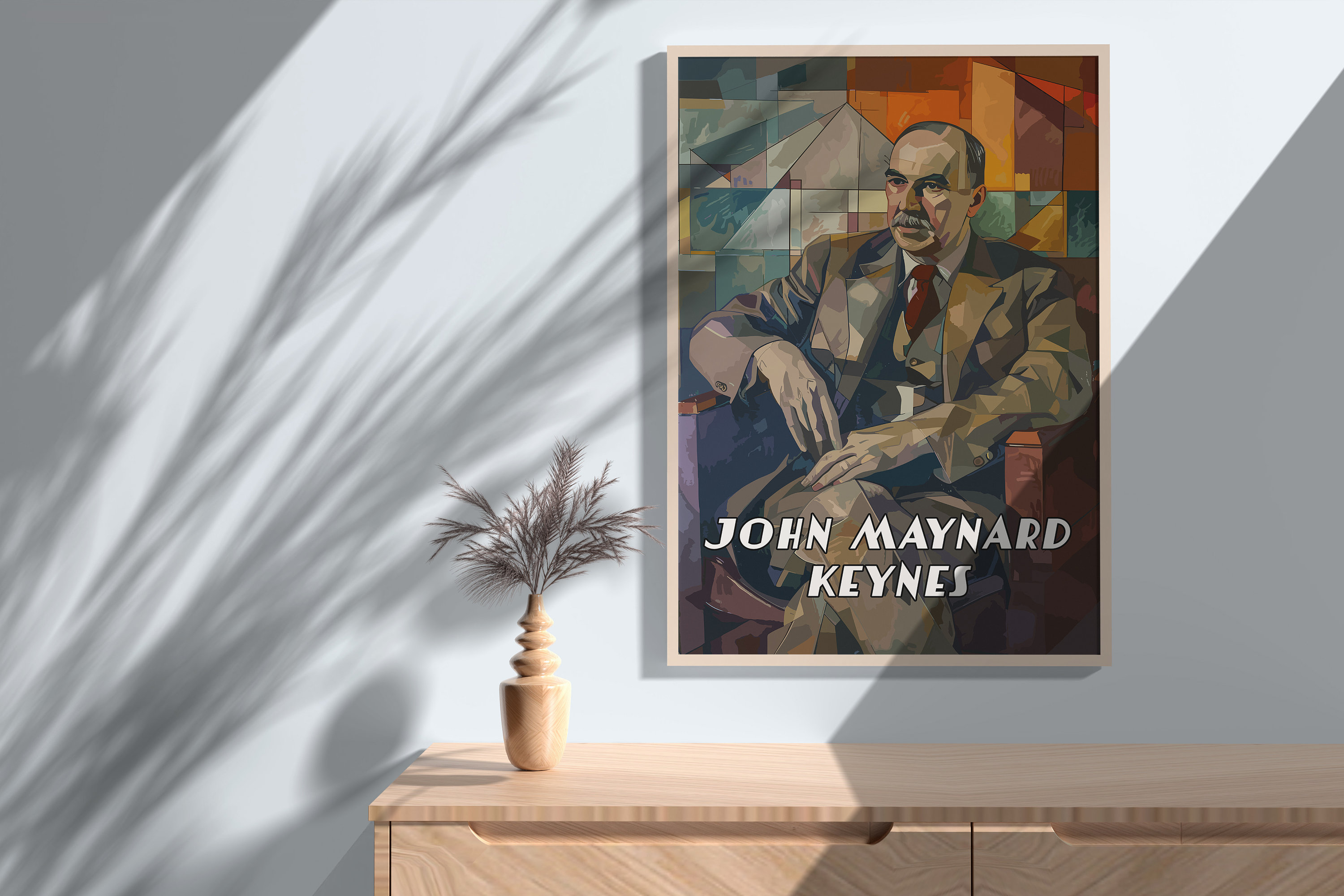 John Maynard Keynes Art Deco Portrait | Iconic Economist | Wall Art ...