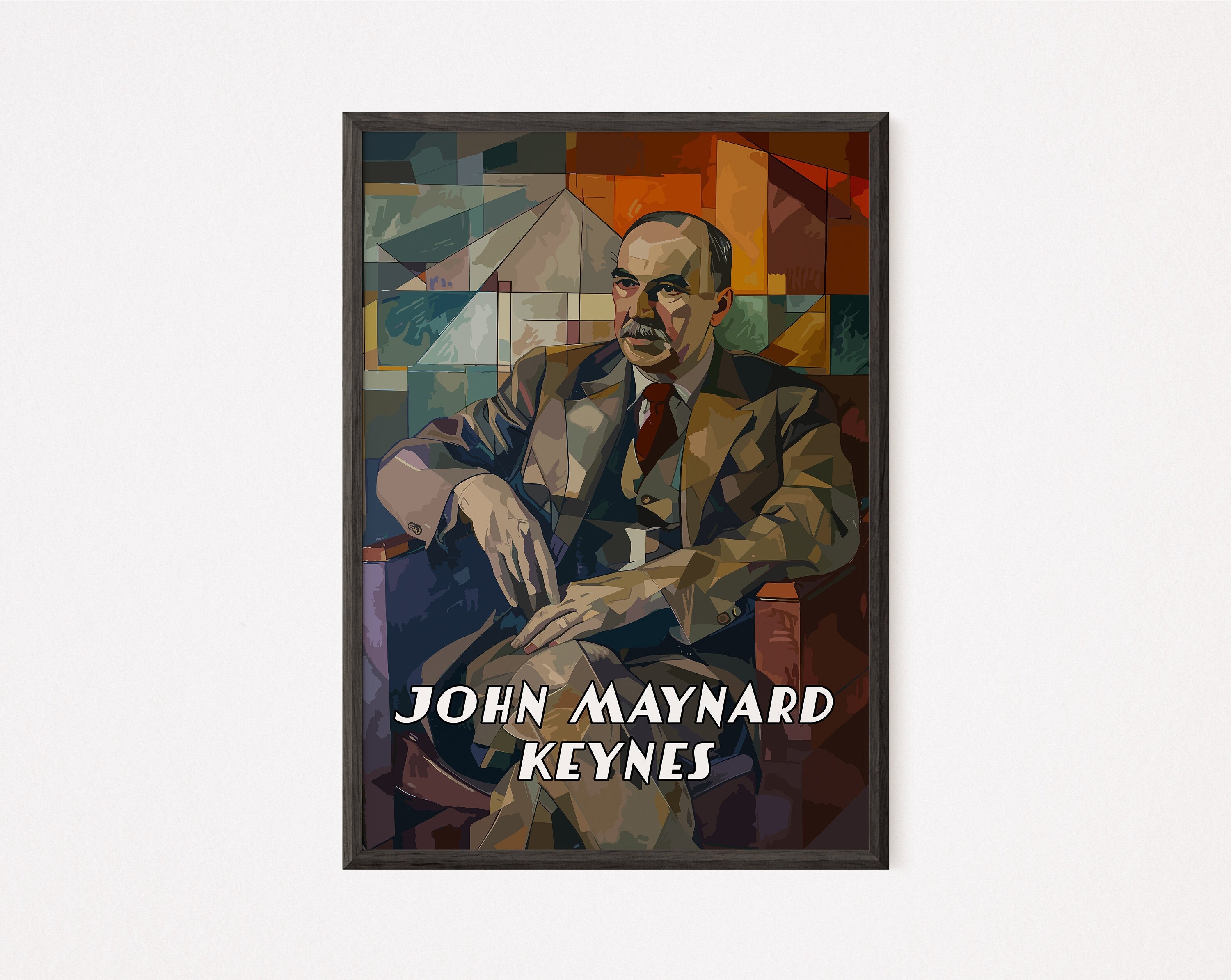 John Maynard Keynes Art Deco Portrait | Iconic Economist | Wall Art ...