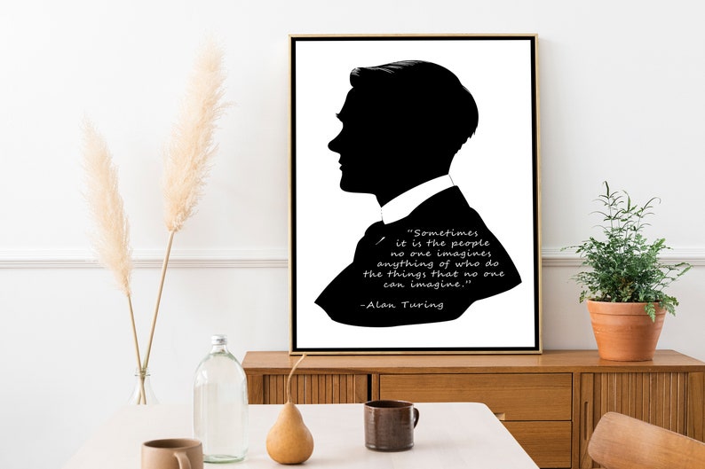 Alan Turing Quote Wall Art | Motivational Print | Digital Poster | Home ...