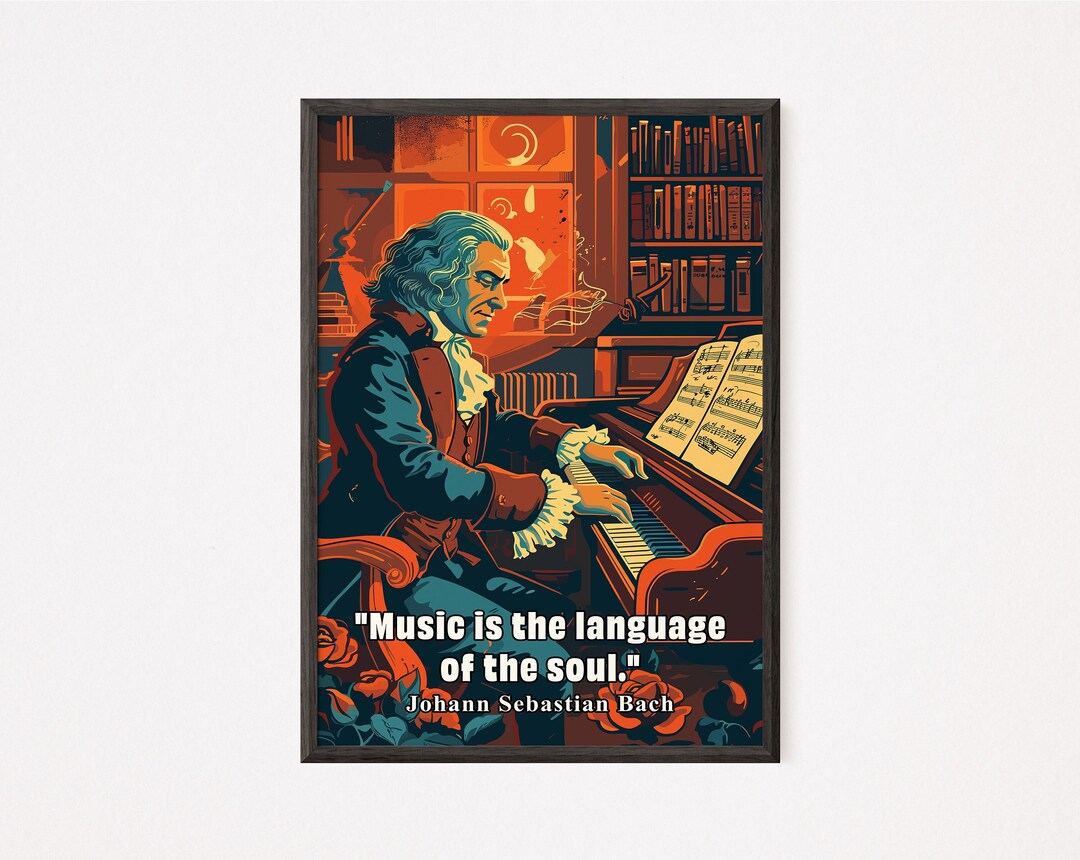 Johann Sebastian Bach Poster - Music Quote, Classroom Decor (digital ...