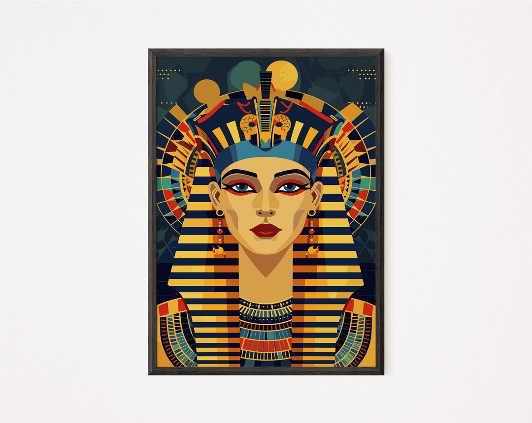 Cleopatra Art Deco Portrait | Egyptian Great Queen | Art Deco Wall Art ...