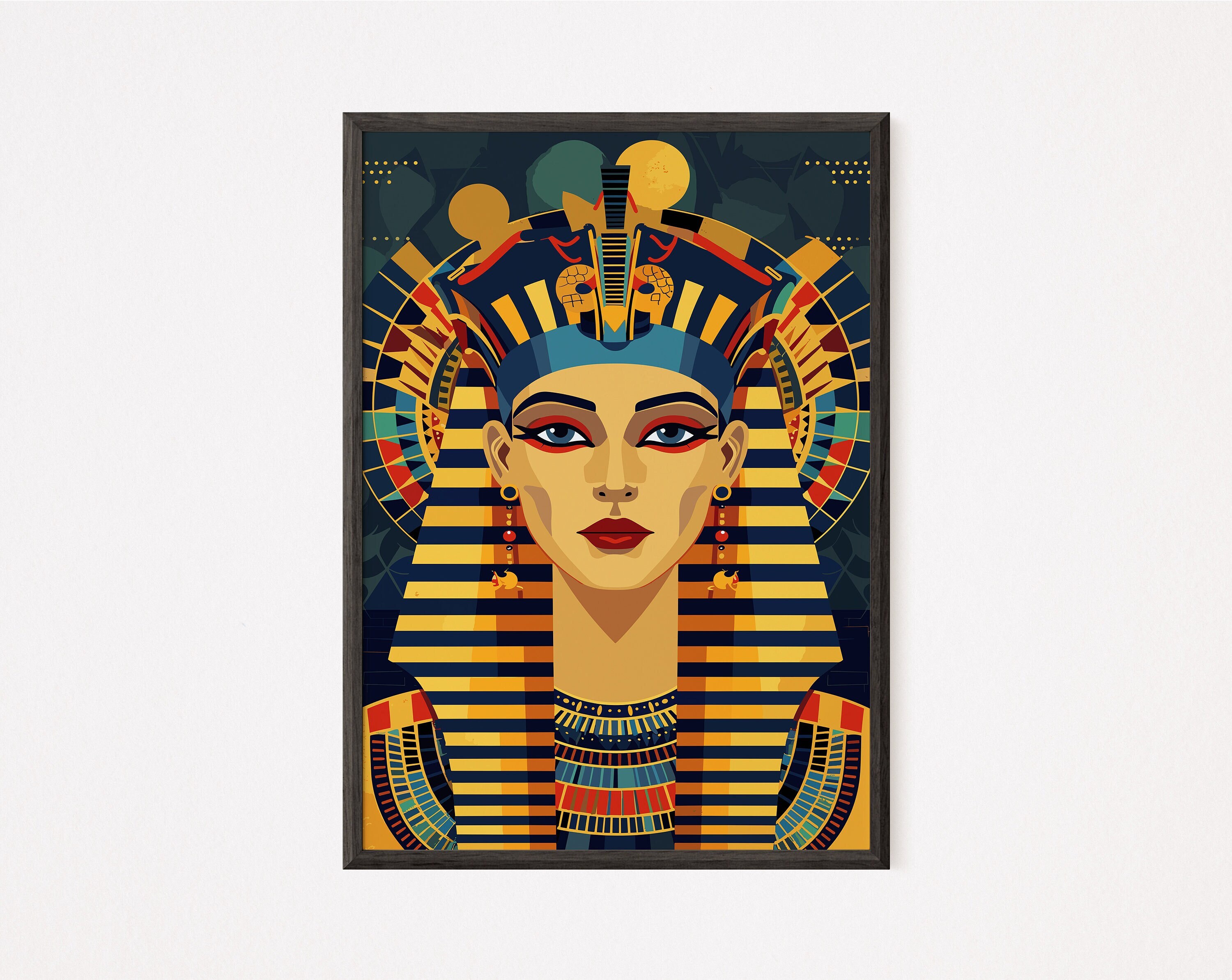 Cleopatra Art Deco Portrait | Egyptian Great Queen | Art Deco Wall Art ...
