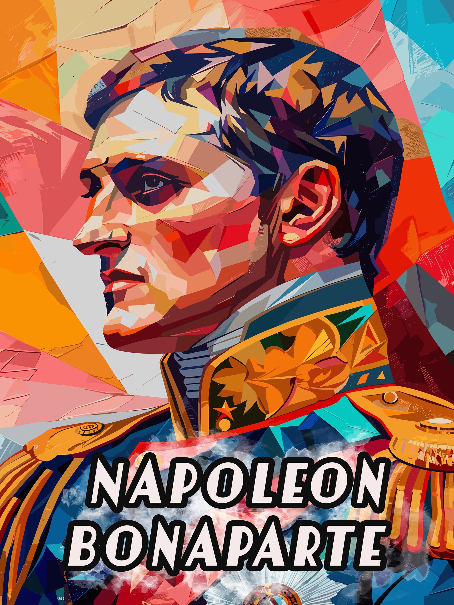 Napoleon Bonaparte Art Deco Portrait | History Poster (digital Download ...