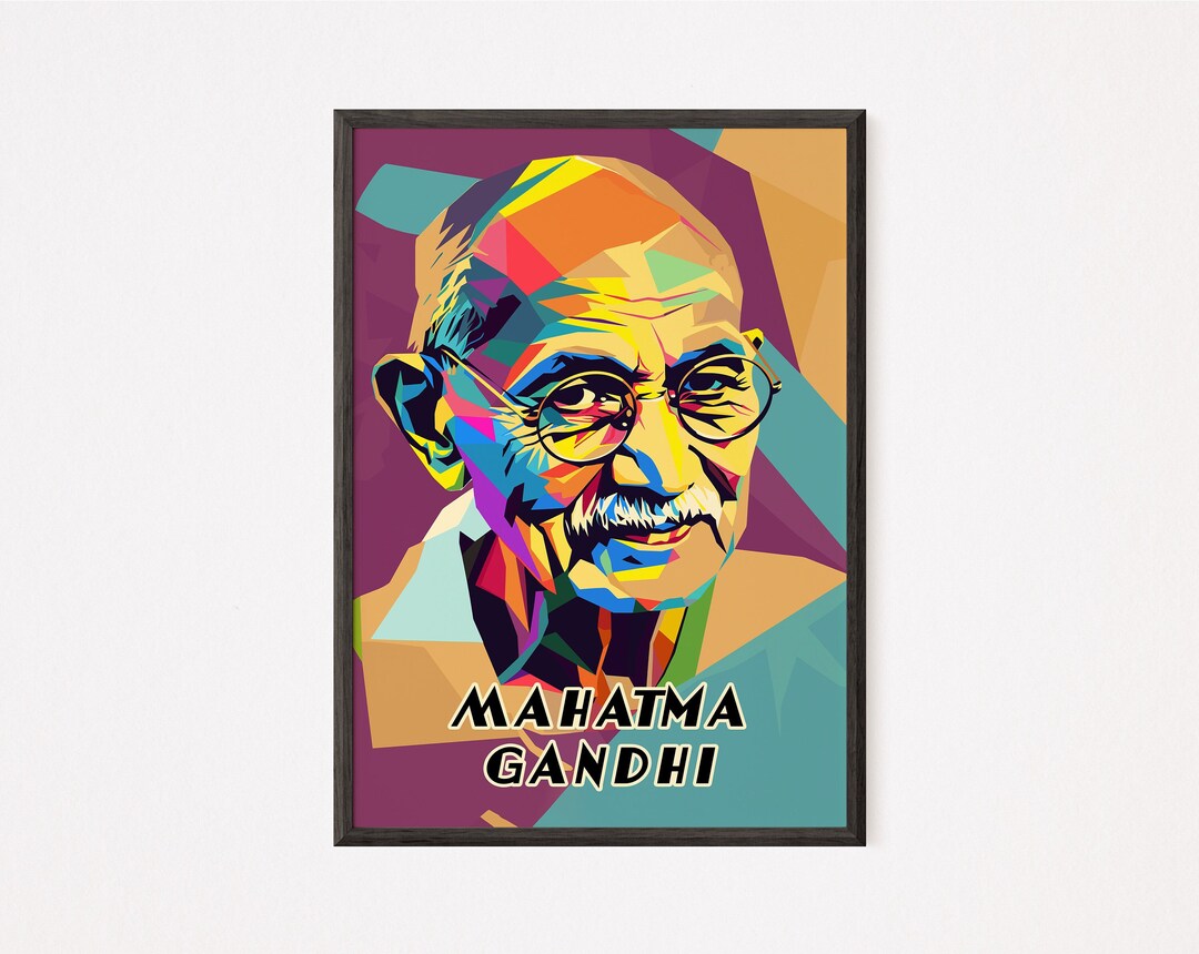 Mahatma Gandhi Art Deco Portrait | History Icon | Wall Art | Home Decor ...