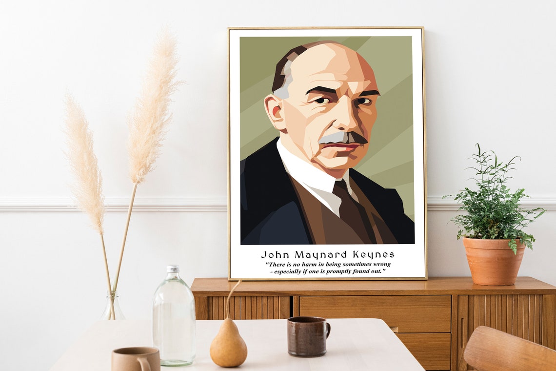 John Maynard Keynes Art Deco Print - Digital Download - Portrait of the ...