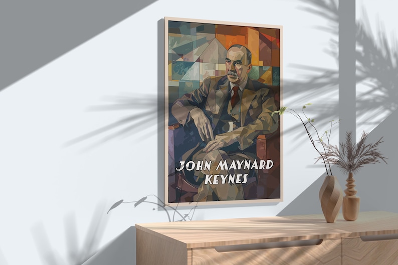 John Maynard Keynes Art Deco Portrait | Iconic Economist | Wall Art ...