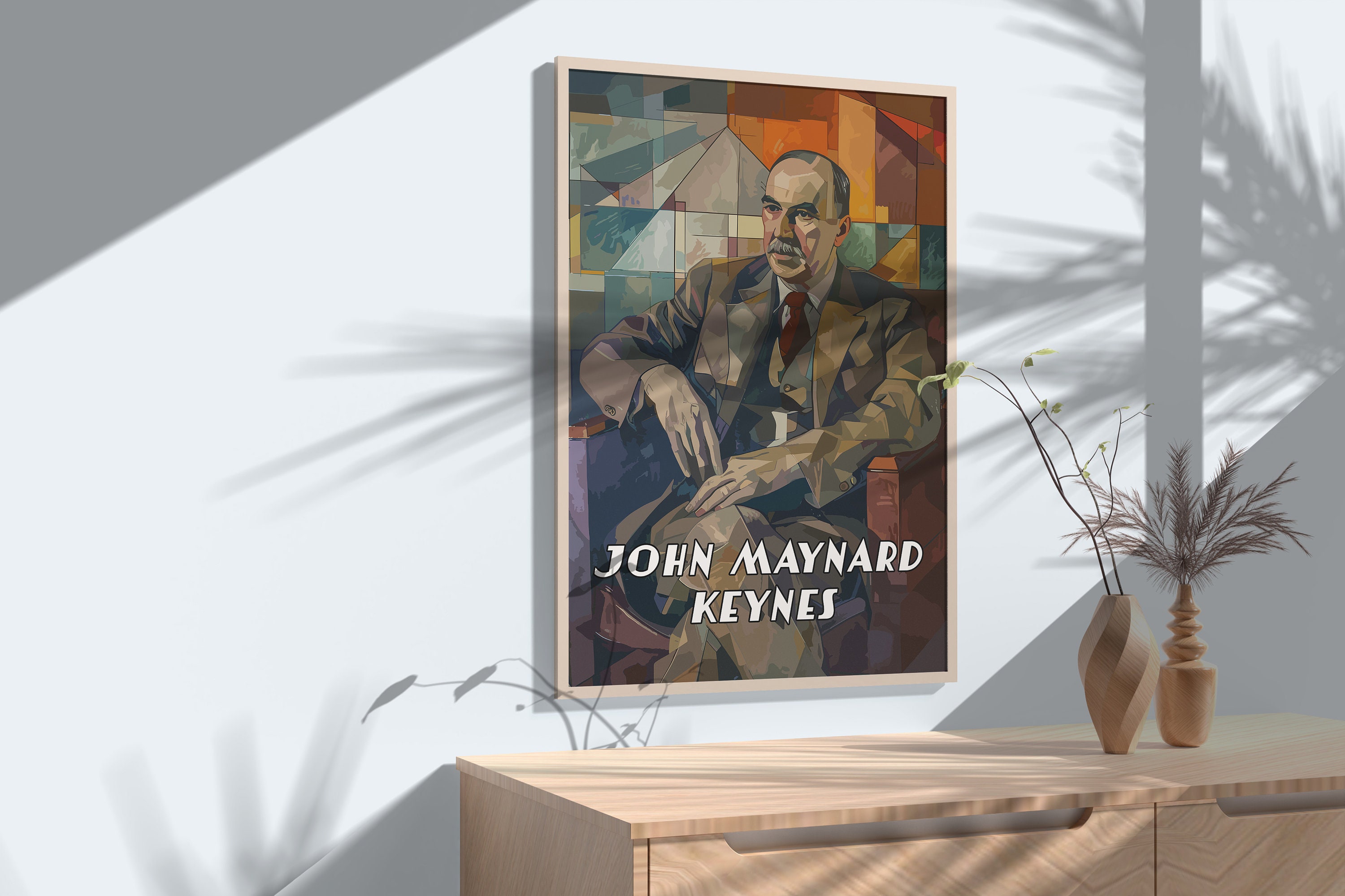 John Maynard Keynes Art Deco Portrait | Iconic Economist | Wall Art ...