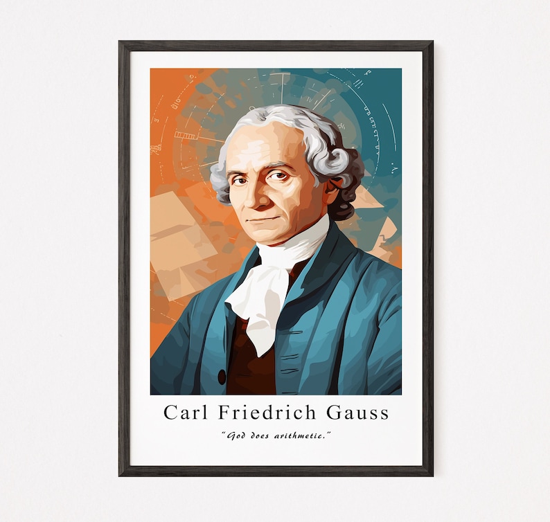 Carl Friedrich Gauss Portrait Poster – Math Illustration (digital ...