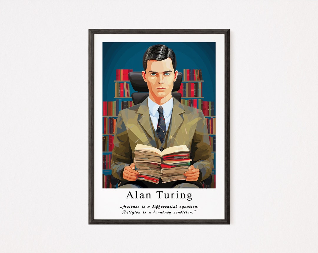 Alan Turing Digital Poster - Science Quote Illustration - Computer ...