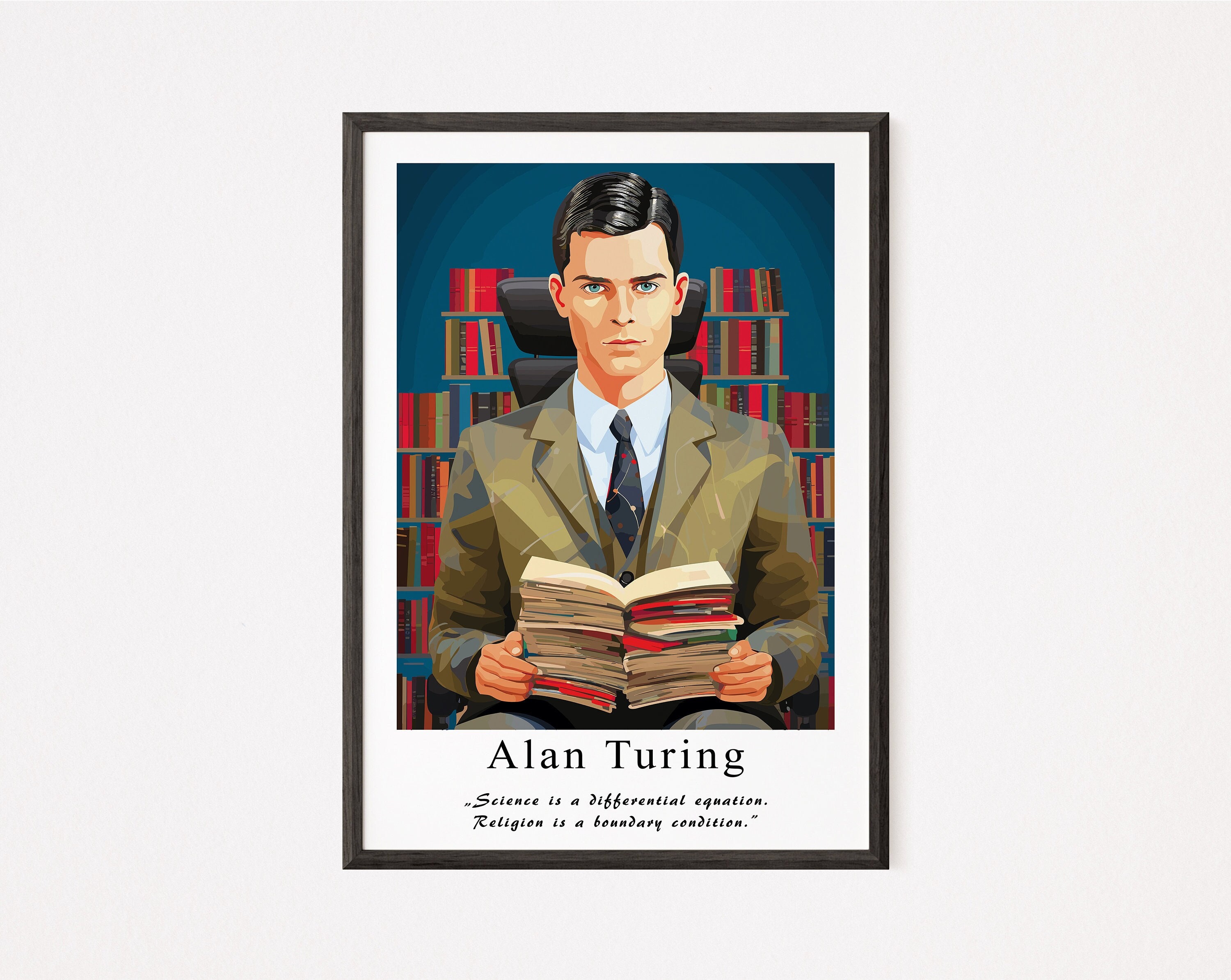 Alan Turing Digital Poster - Science Quote Illustration - Computer ...
