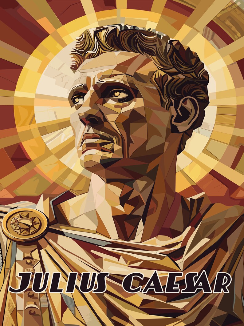 Julius Caesar Art Deco Portrait | Iconic Emperor | Wall Art | Home ...