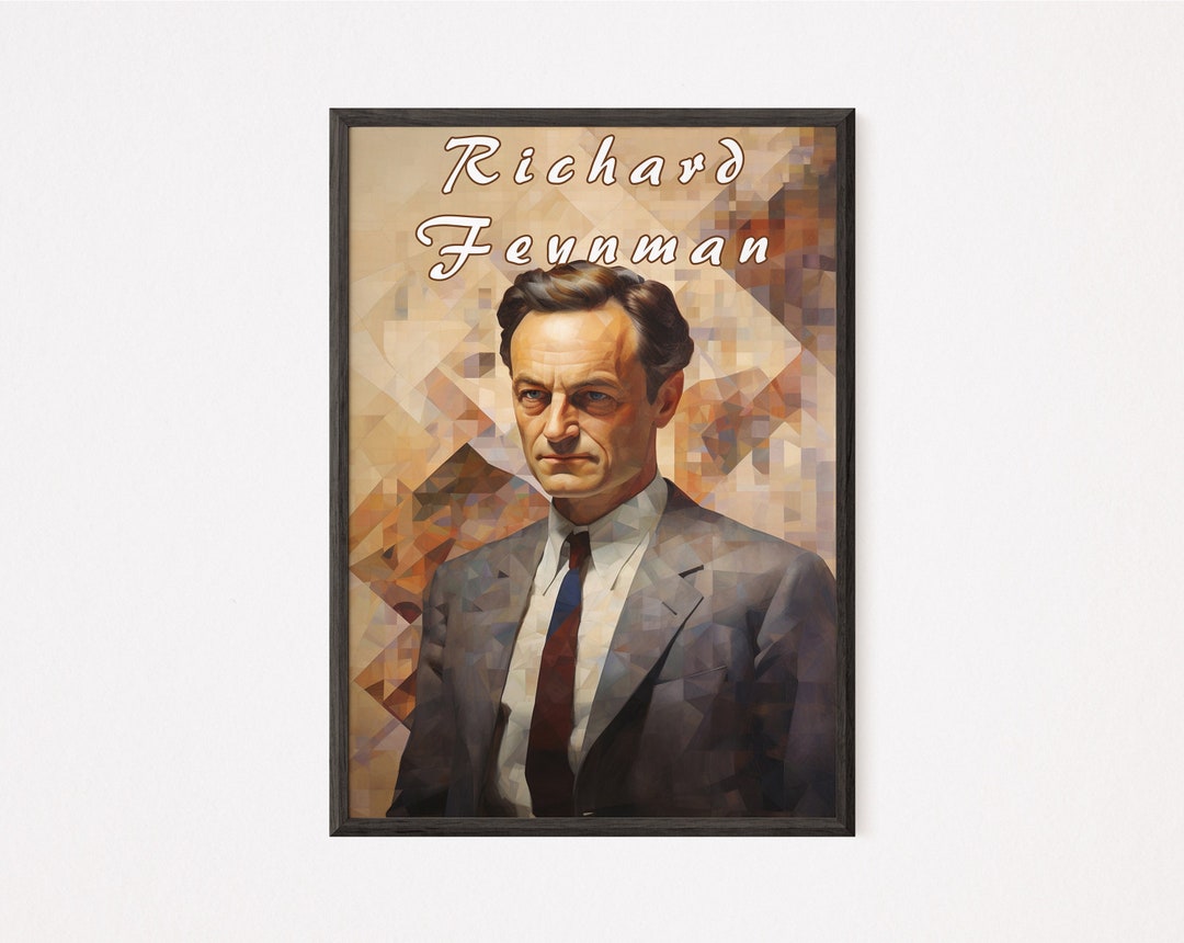 Richard Feynman Physics Portrait Poster - Minimalist Vector Art Print ...