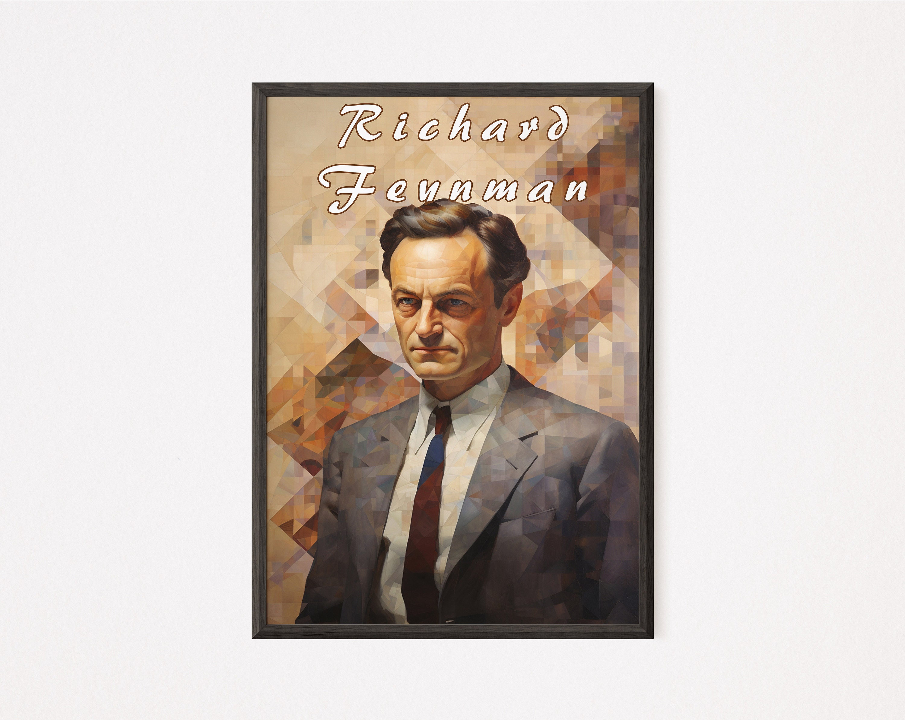 Richard Feynman Physics Portrait Poster - Minimalist Vector Art Print ...