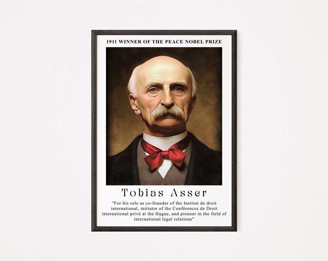 Tobias Asser: 1911 Nobel Peace Prize Digital Poster Home Decor Wall Art ...