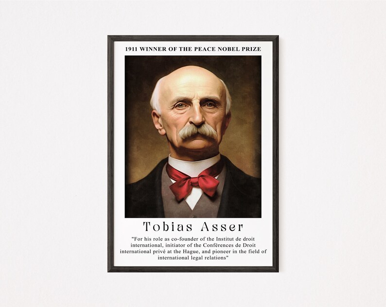 Tobias Asser: 1911 Nobel Peace Prize Digital Poster - Home Decor - Wall ...