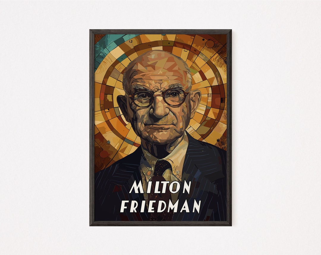 Milton Friedman Art Deco Portrait | Iconic Economist | Wall Art | Home ...