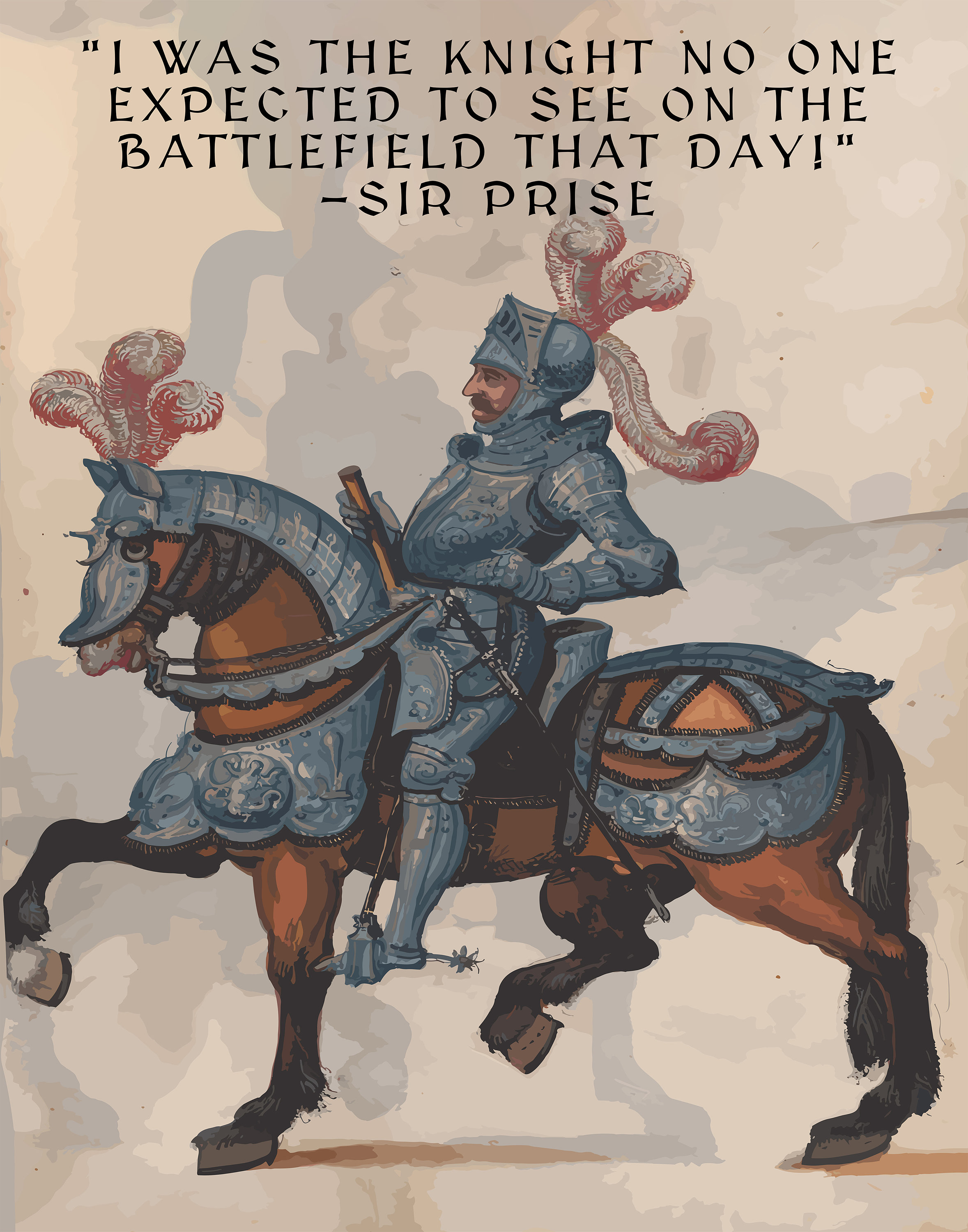 Hilarious Medieval Knight Meme Poster - Sir Prise Surprise! Digital ...