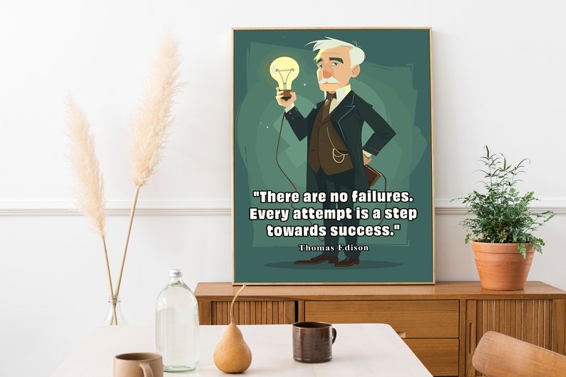 Thomas Edison Quote Poster - Inspiring Classroom Art (digital Print) - Etsy