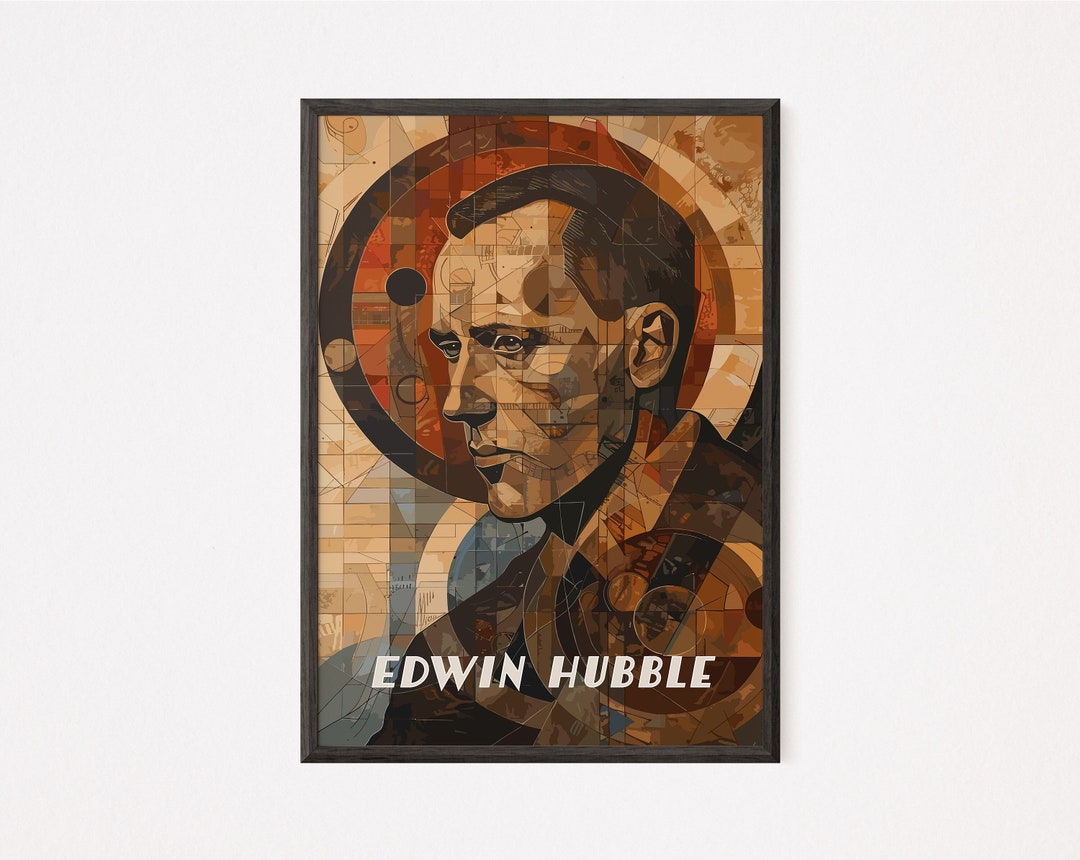 Edwin Hubble Art Deco Portrait | A Great Astronomer | Wall Art | Home Decor | Digital Download ...