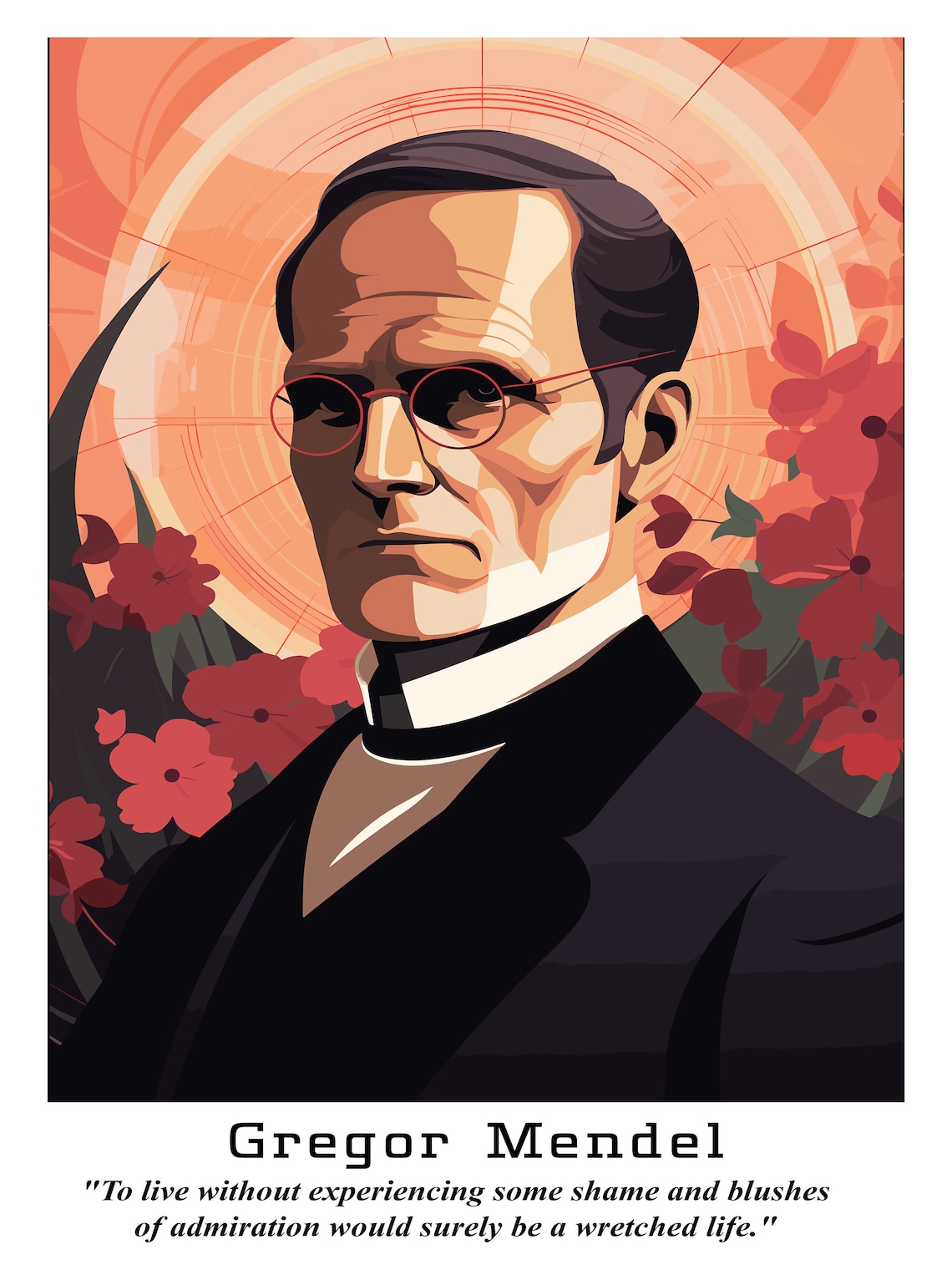 Gregor Mendel Genetics Poster - Digital Download Art | Biology Science ...