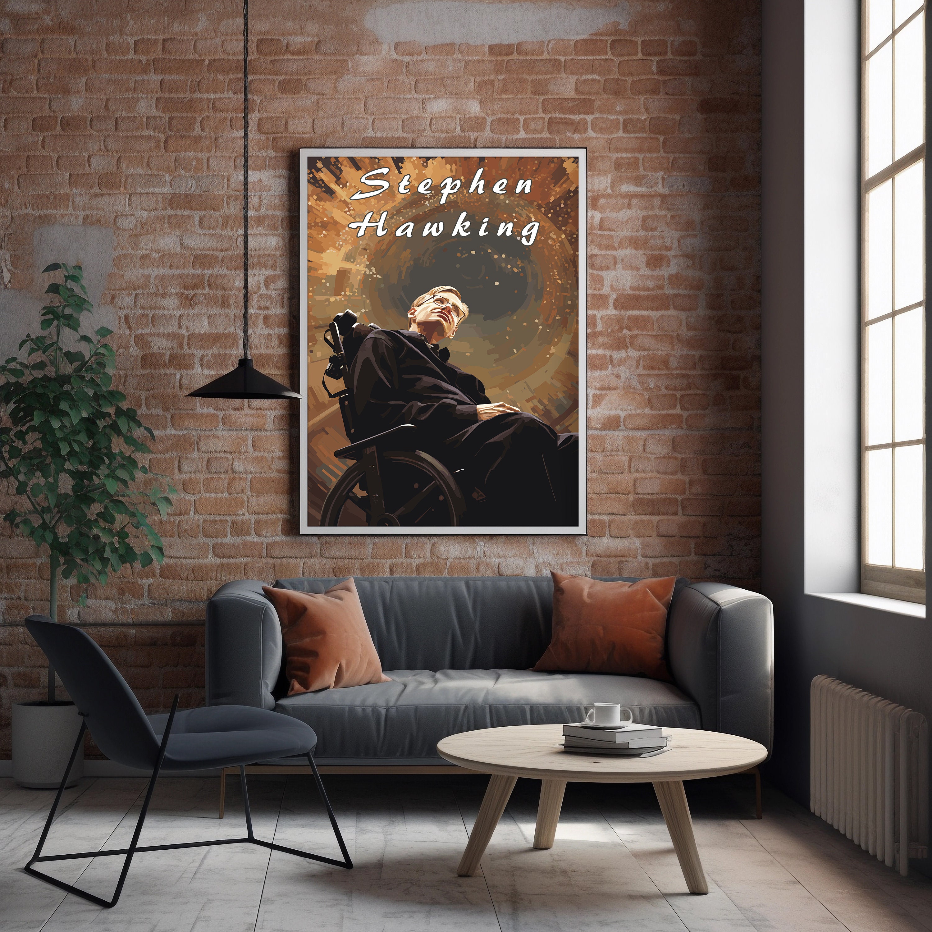 Stephen Hawking Vector Portrait Poster - Tribute to Physics Genius ...
