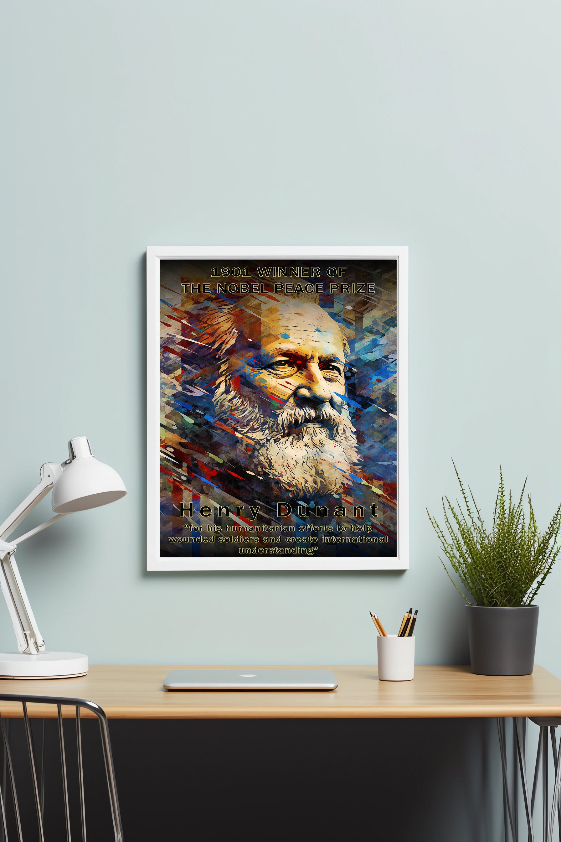 Henry Dunant: 1901 Nobel Peace Prize Digital Poster - Home Decor - Wall ...
